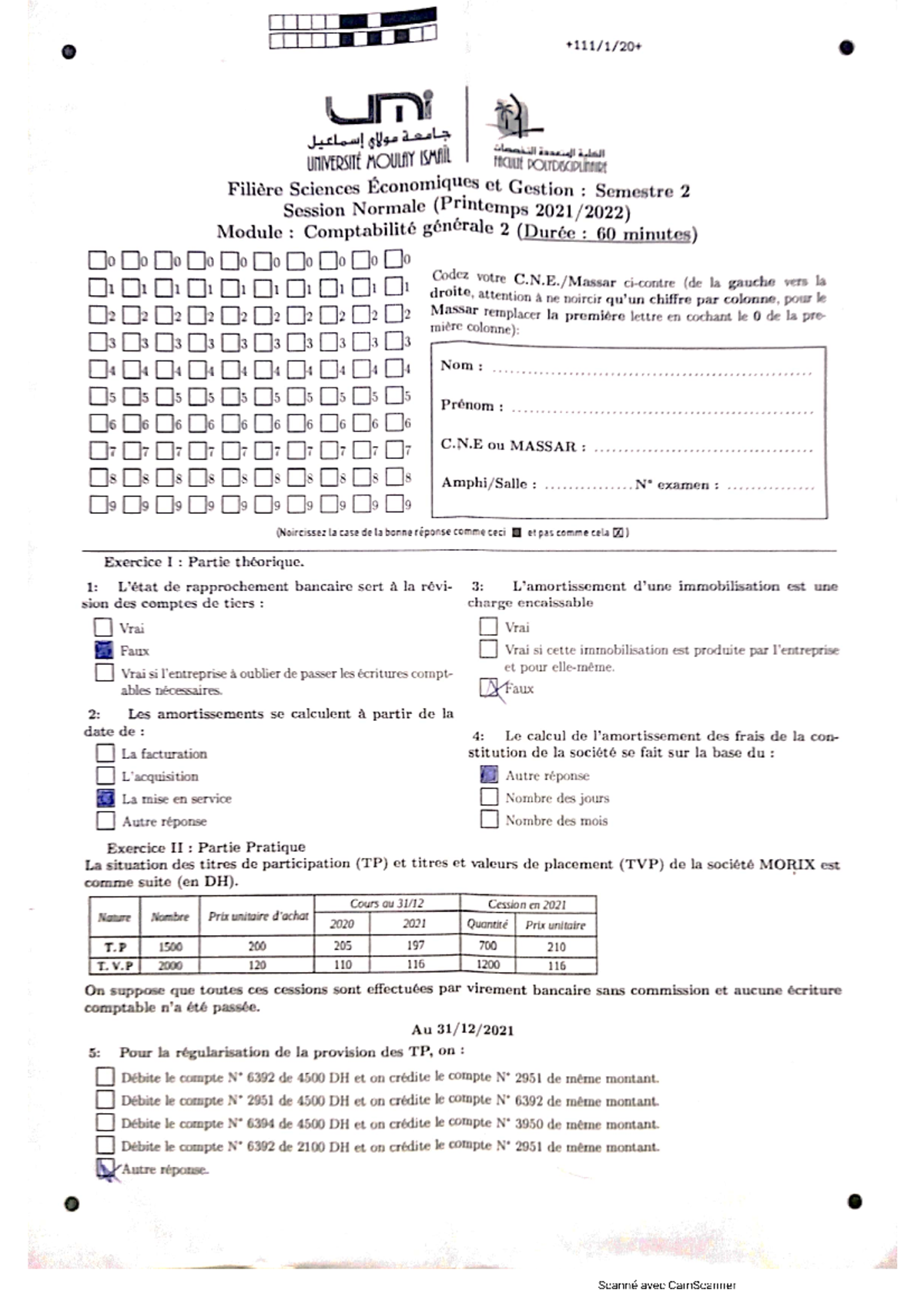 Compta s2 normal 2022 - comptabilité - Studocu
