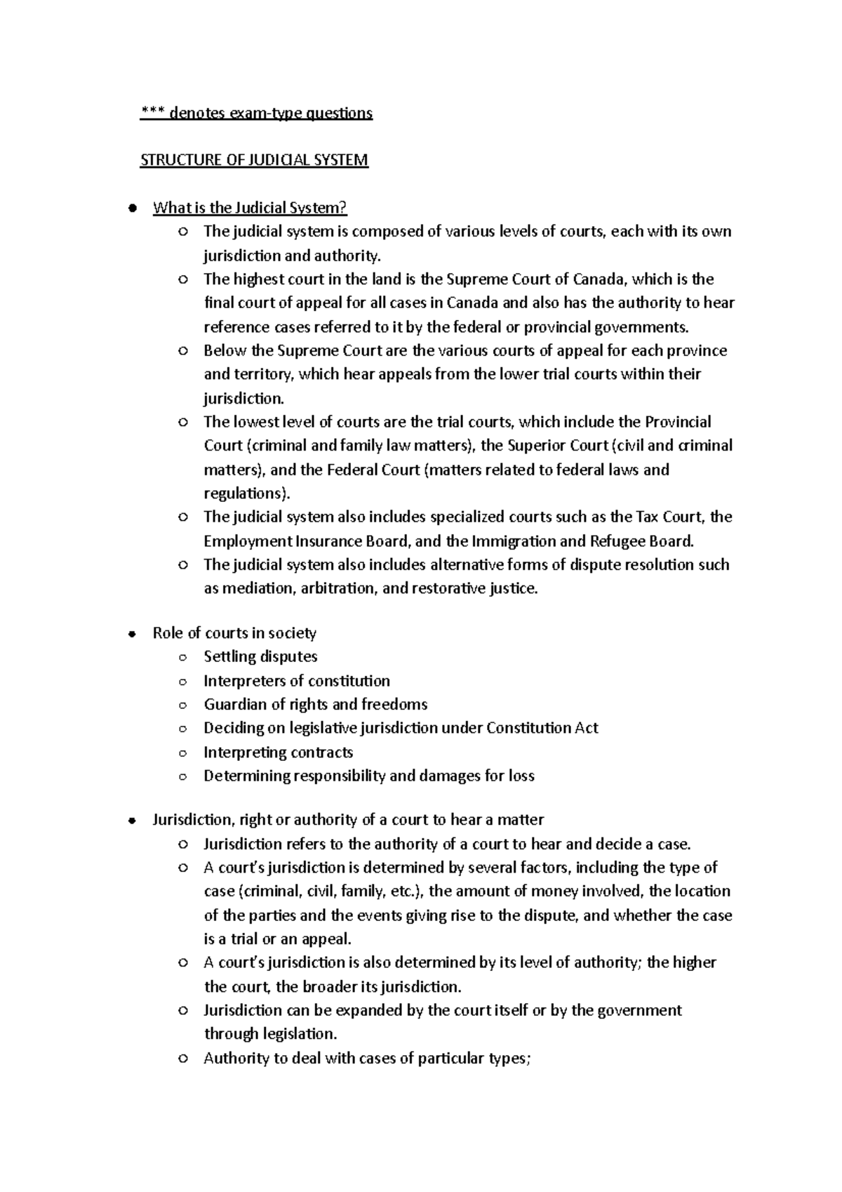Chapter 2 Notes Second Portion Of Slides Covered During Lecture About Types Of Courts