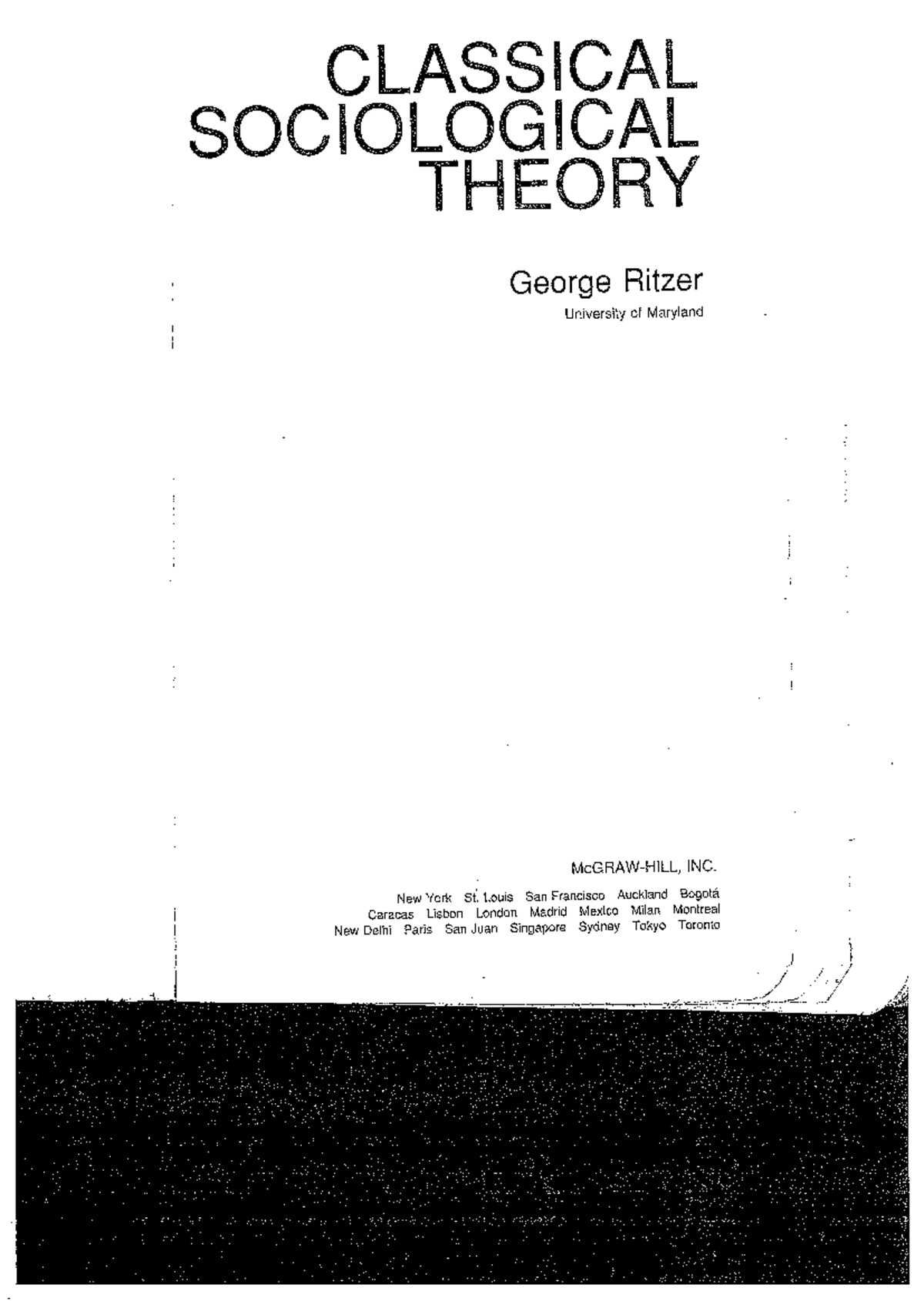 Ritzer Chapter 1 - Summary Classical Sociological Theory - SOC1 - Studocu