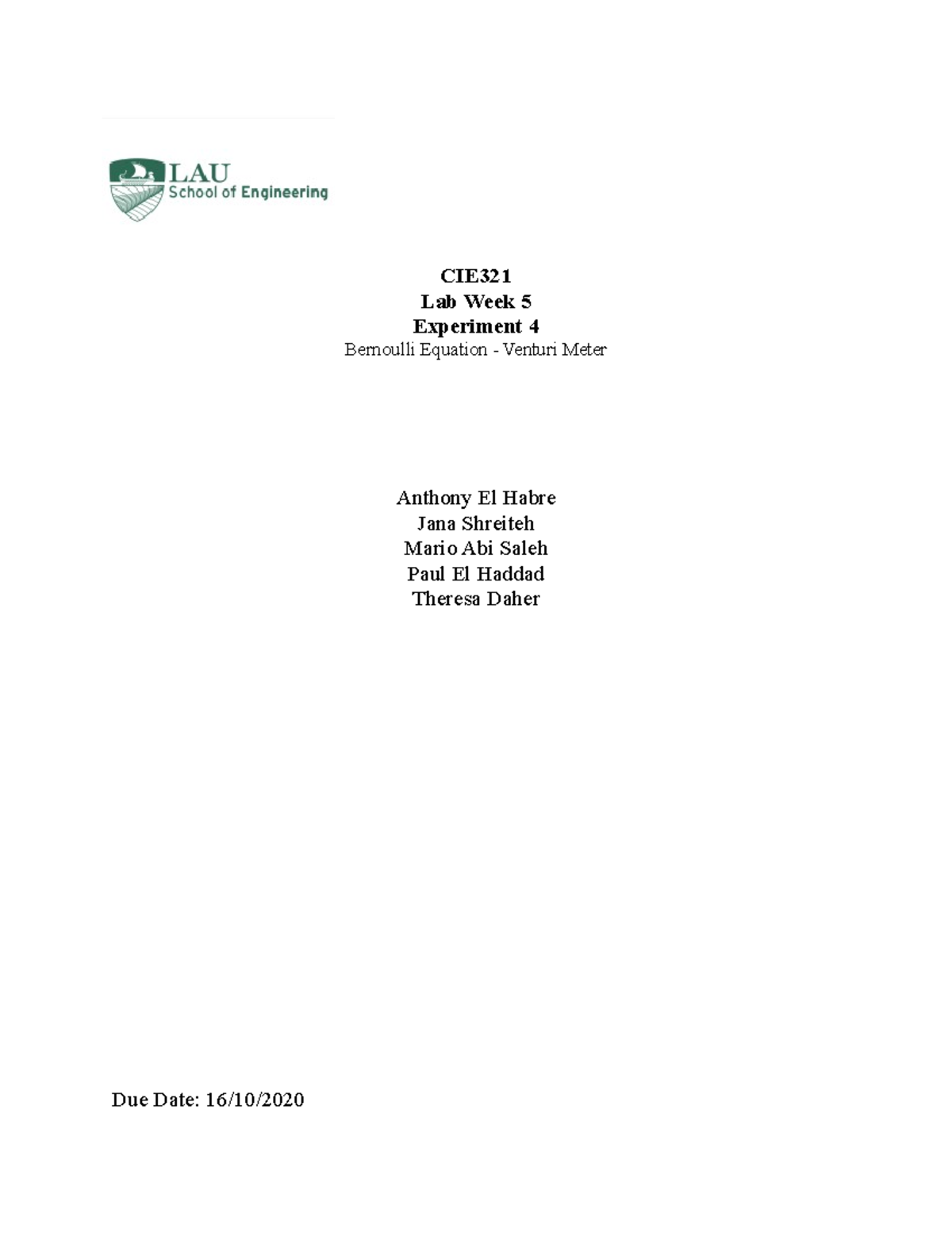 CIE321 Experiment 4 lab report - CIE Lab Week 5 Experiment 4 Bernoulli ...