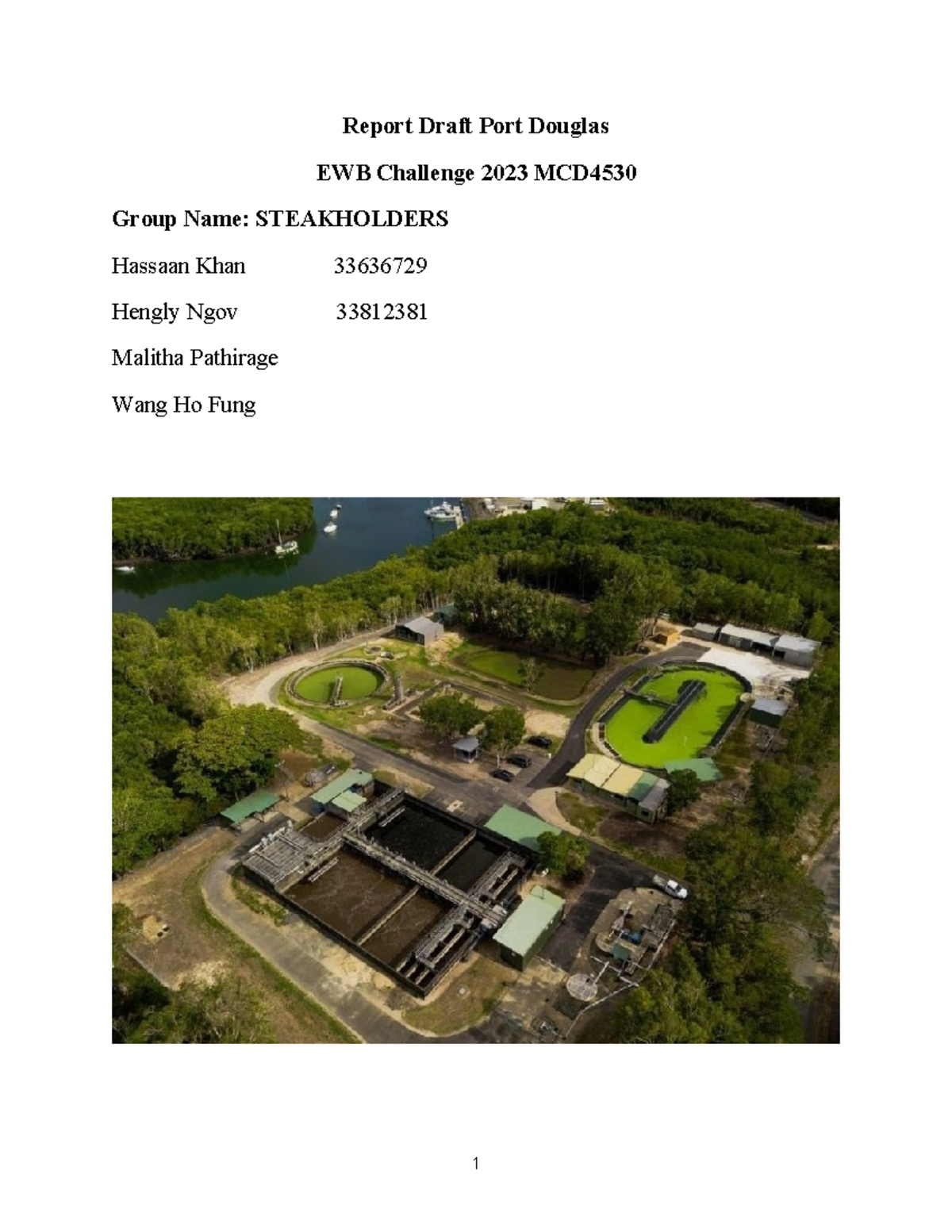 EWB PORT Douglas Draft - Report Draft Port Douglas EWB Challenge 2023 ...