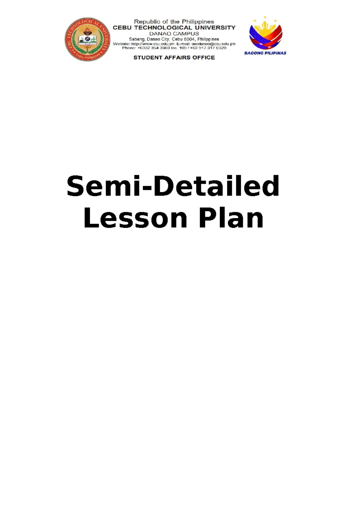 Piko - Semi-Detailed Lesson Plan Semi-Detailed Lesson Plan in Health 6 Grade: 6 Quarter ...