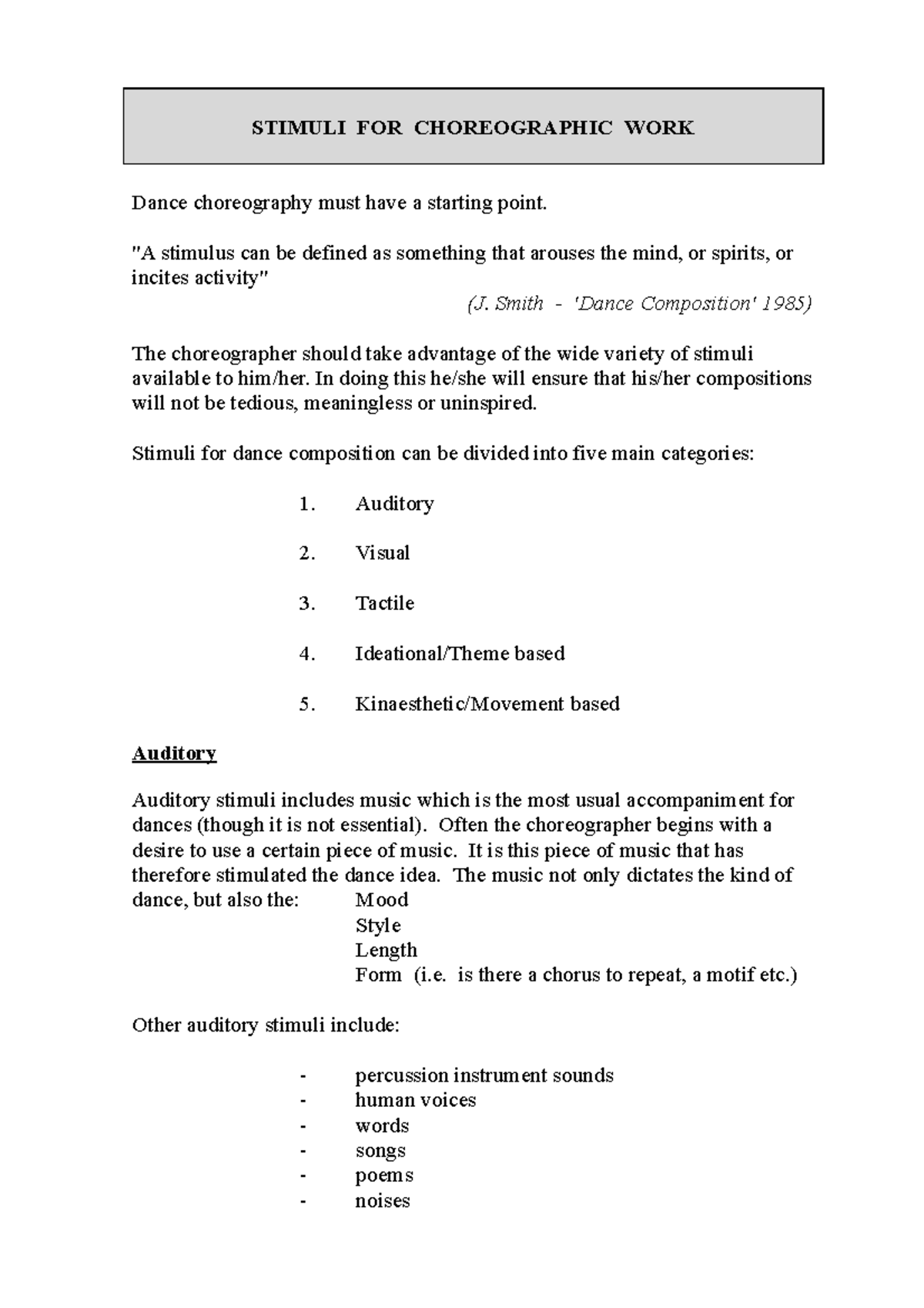 Stimuli choreography - LOL - STIMULI FOR CHOREOGRAPHIC WORK Dance ...