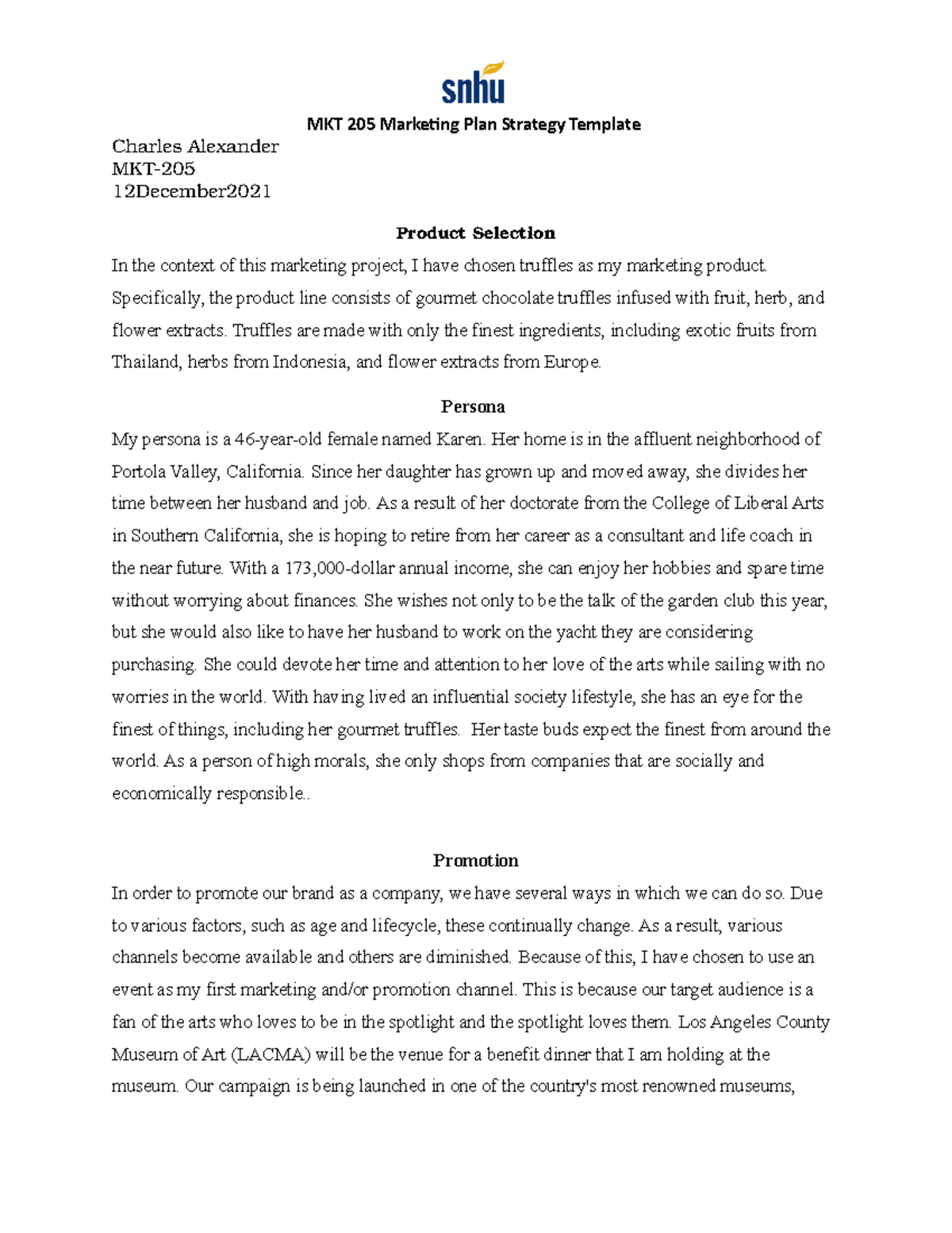 Final marketing project scored A+ - MKT 205 Marketing Plan Strategy ...