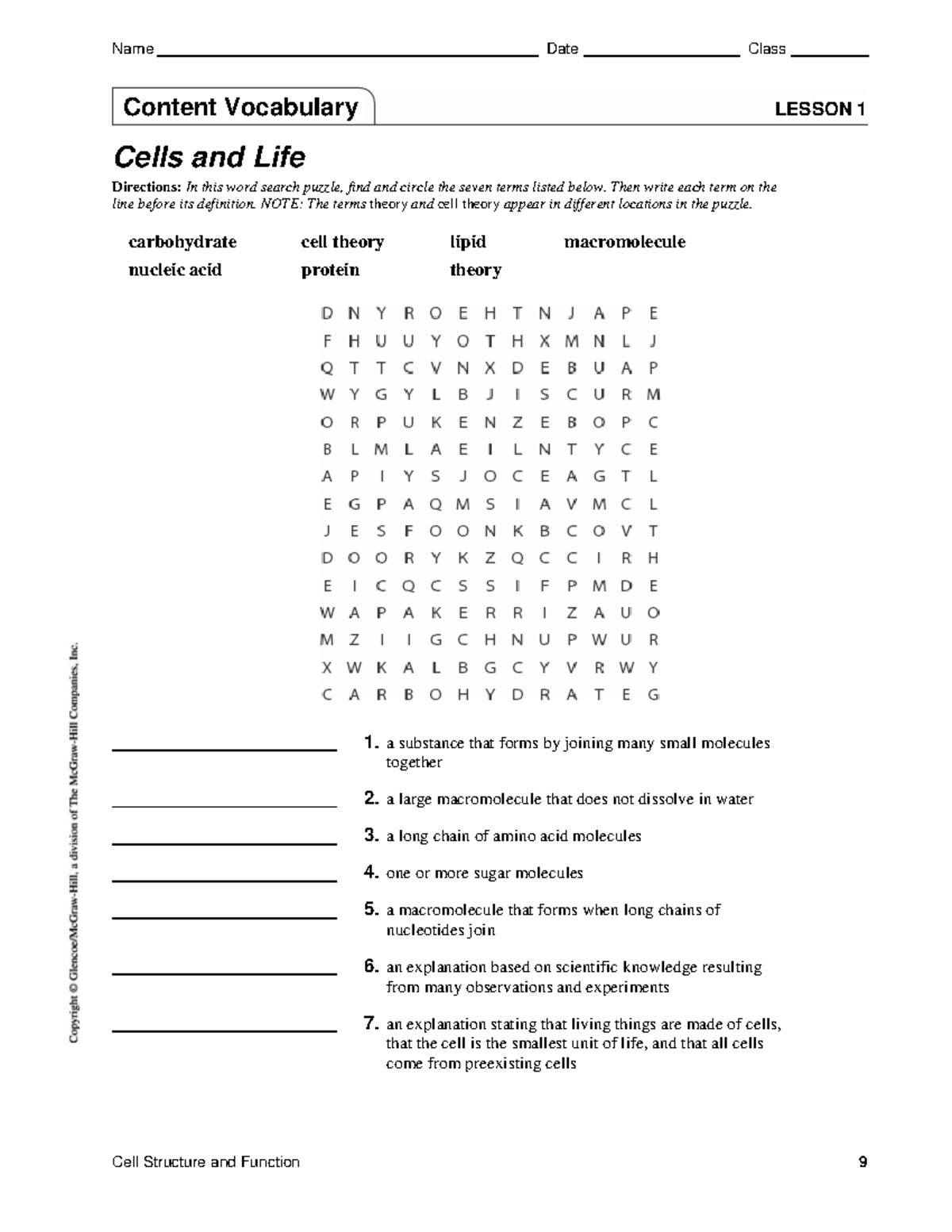 Chapter Resource Files Editable Cells and Life 4 20-27 - Content ...