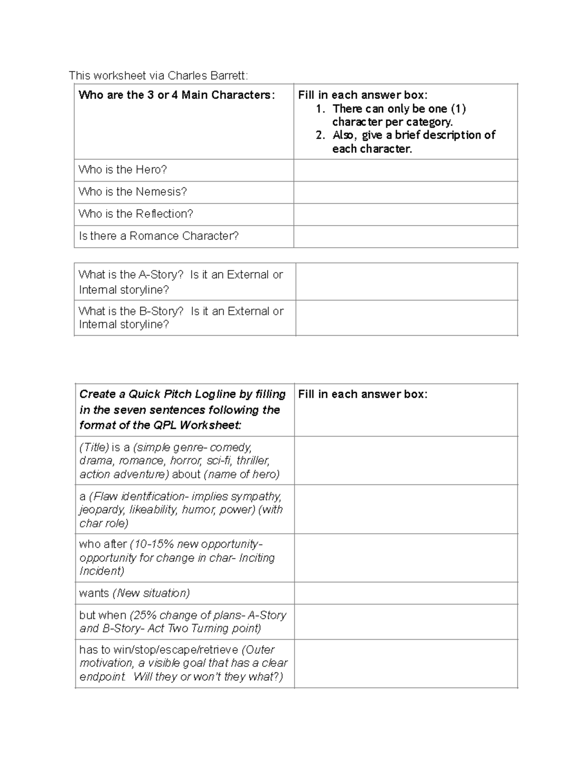 Worksheet - Assignment. - This worksheet via Charles Barrett: Who are ...