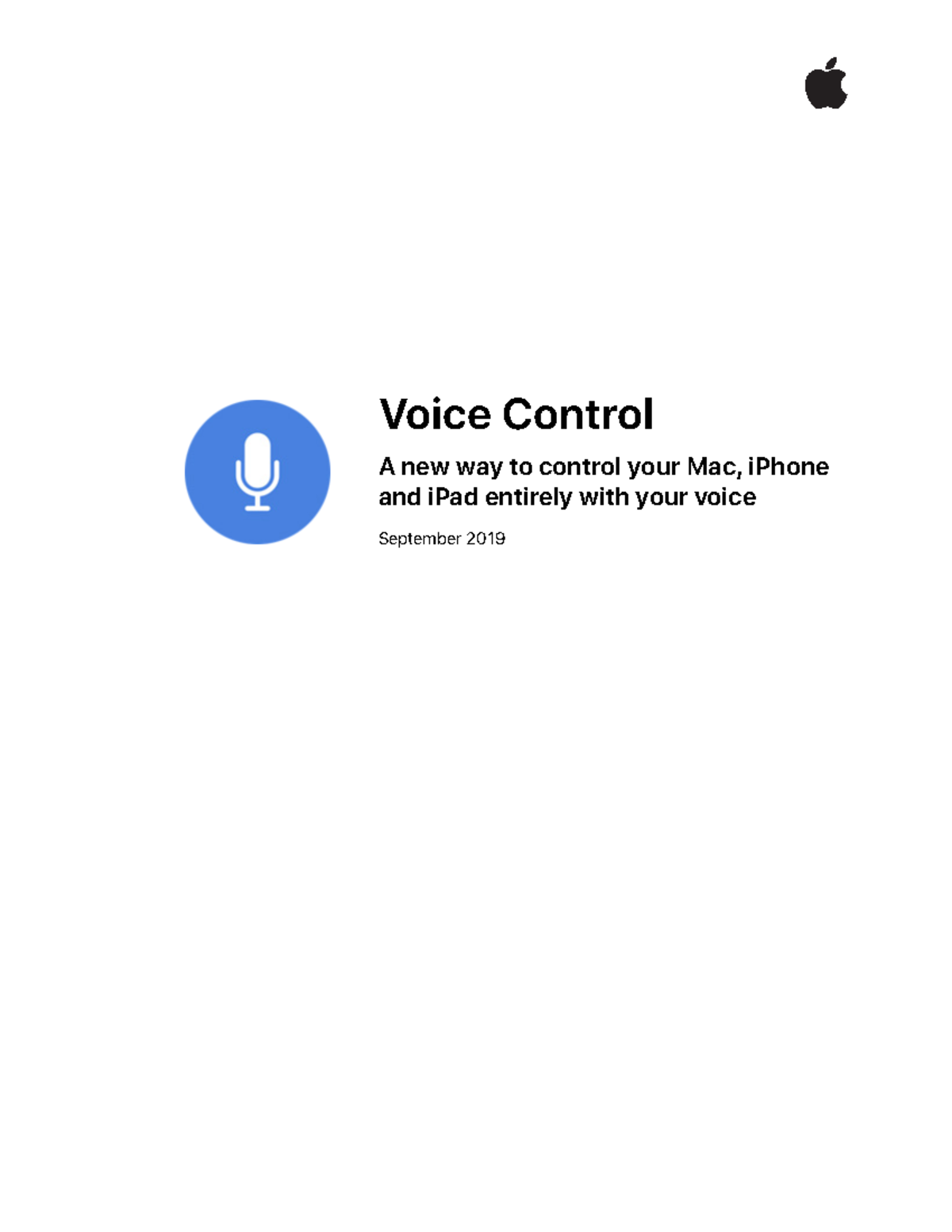 Voice Control Tech Brief Sept 2019 - Voice Control A new way to control ...