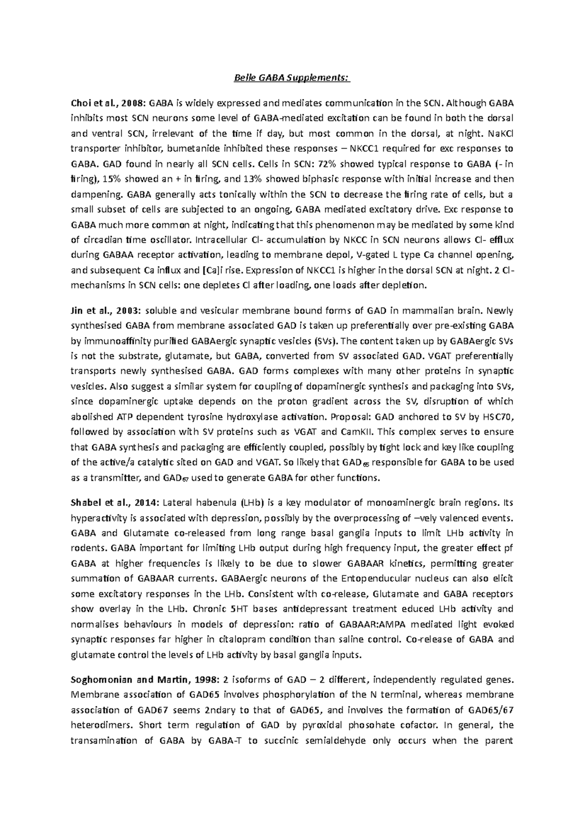 Lecture Notes, Lectures 4, 5, 6, Belle Gaba Supplements: - Belle GABA ...