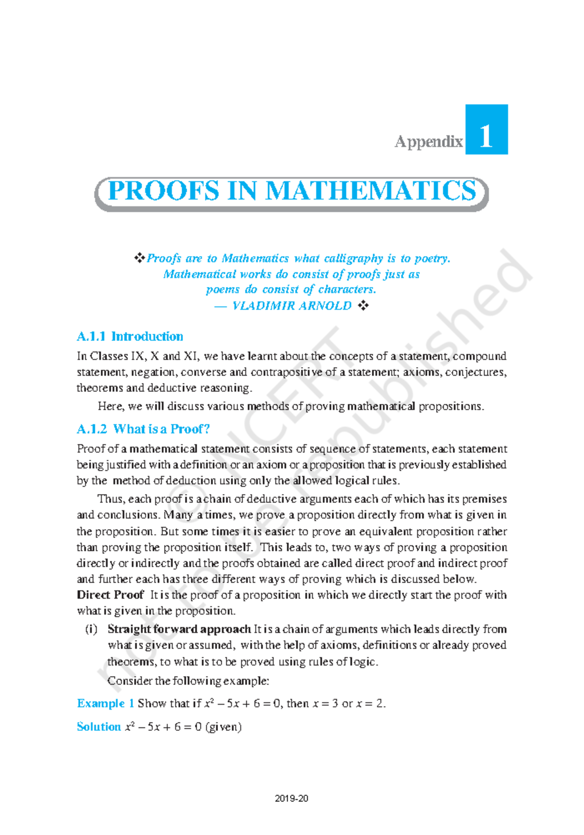 Lemh1a1 - Ncert Class 12 Mathematics Text Book Part 1 - Proofs are to ...