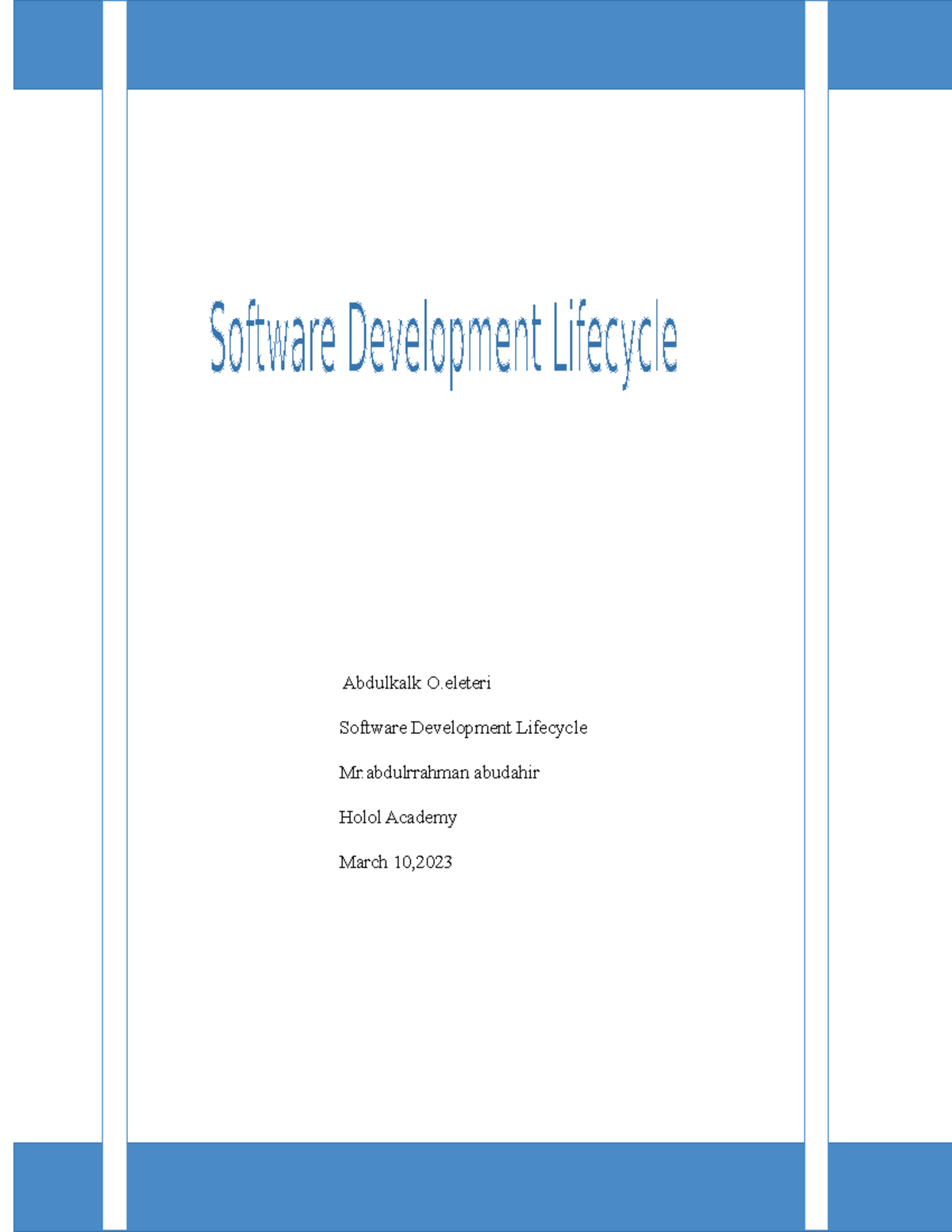 Software Development Lifecycle abdo 1 - Abdulkalk O Software ...