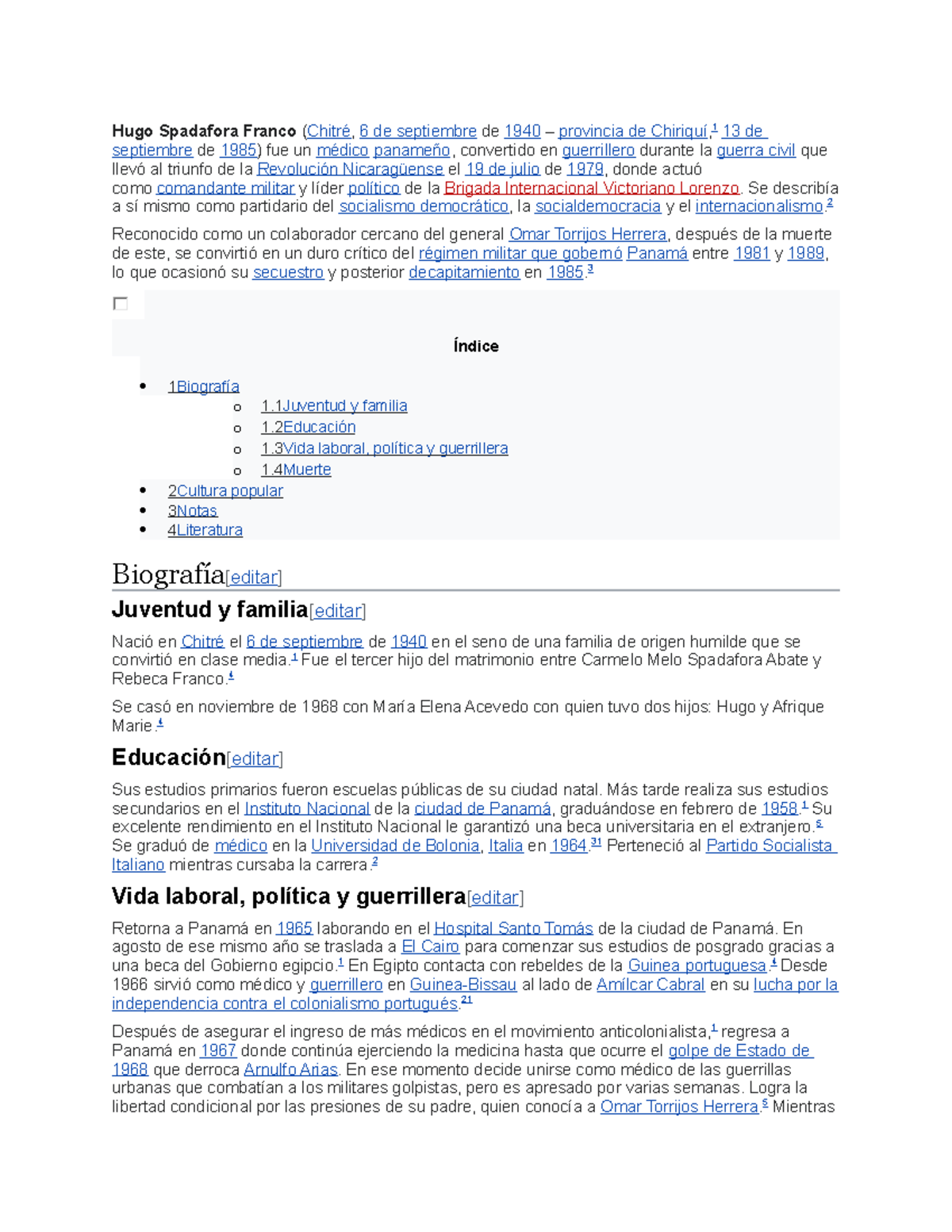 Hugo spadafora - Trabajo de investigación - Hugo Spadafora Franco ...