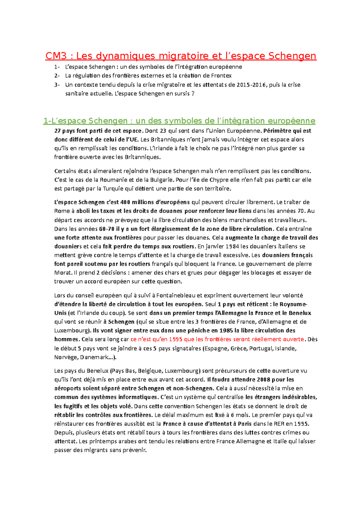 CM3 - suite de cours sur l'UE - CM3 : Les dynamiques migratoire et l ...