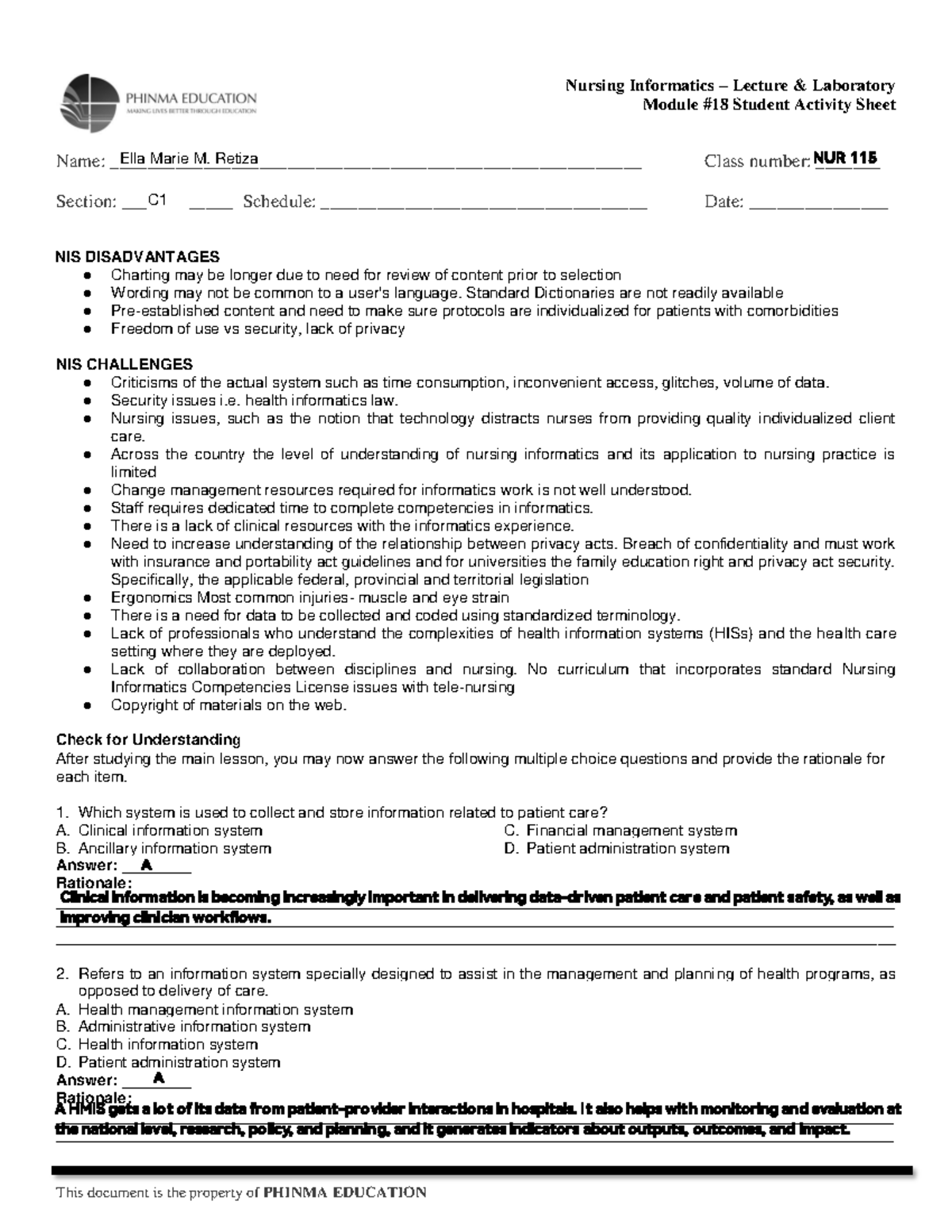 blablawdwdwdwdw - Nursing Informatics – Lecture & Laboratory Module ...