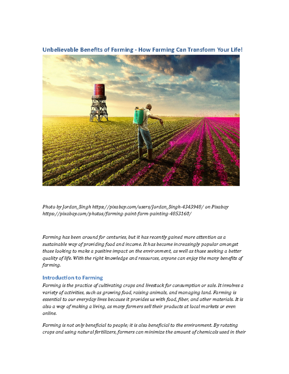 Unbelievable Benefits of Farming - How Farming Can Transform Your Life ...