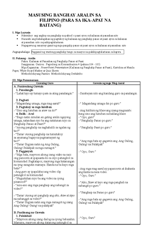 Filipino SA Piling Larang modyul 1 2 - FILIPINO SA PILING LARANG ...