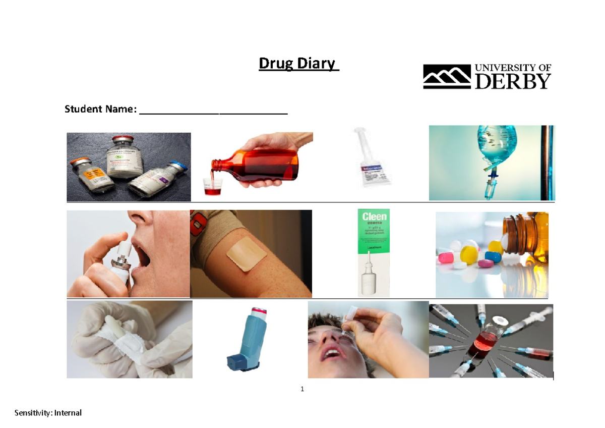 Drug Medication diary 1 - Drug Diary Student Name ...