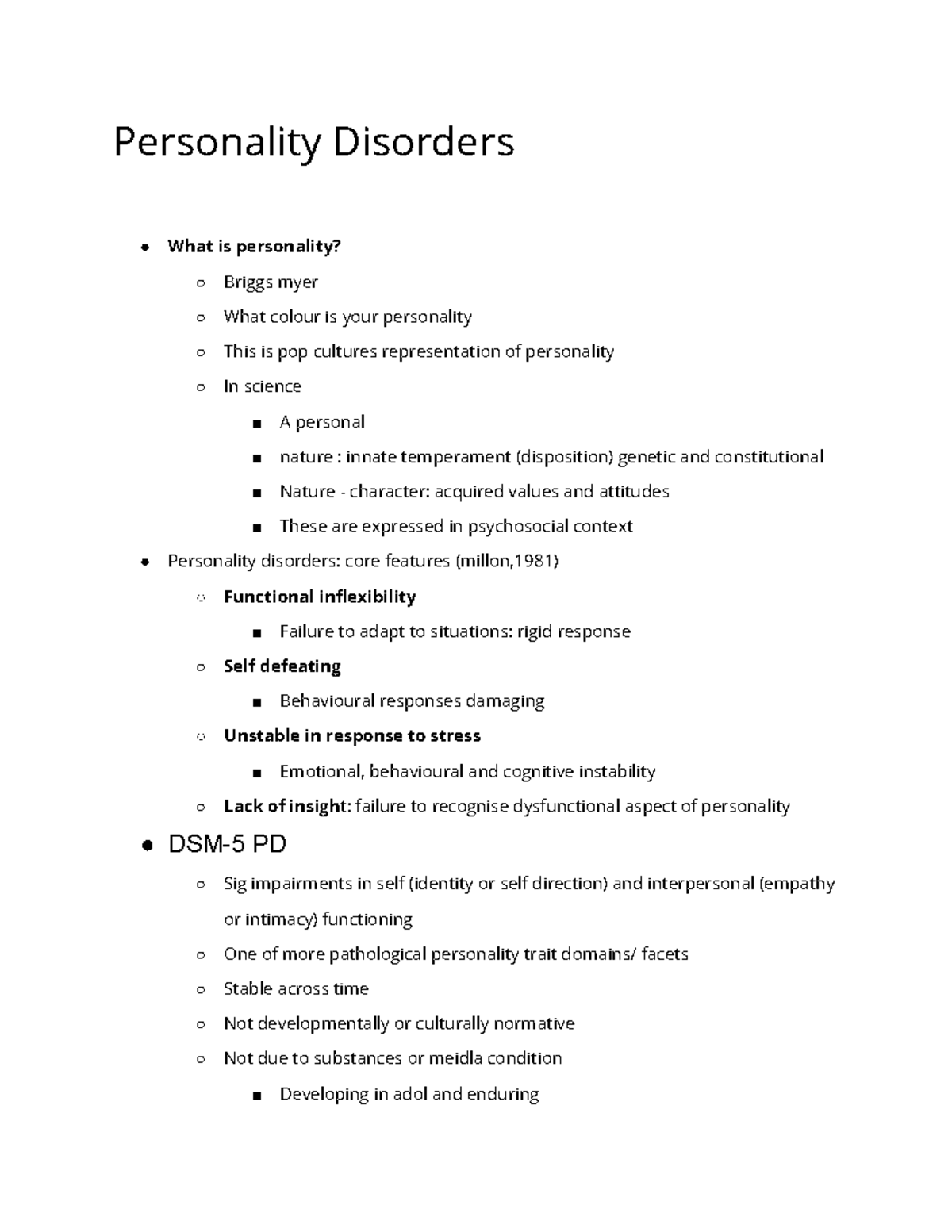 Personality Disorders - They must ünd a way to preserve a sense of ...