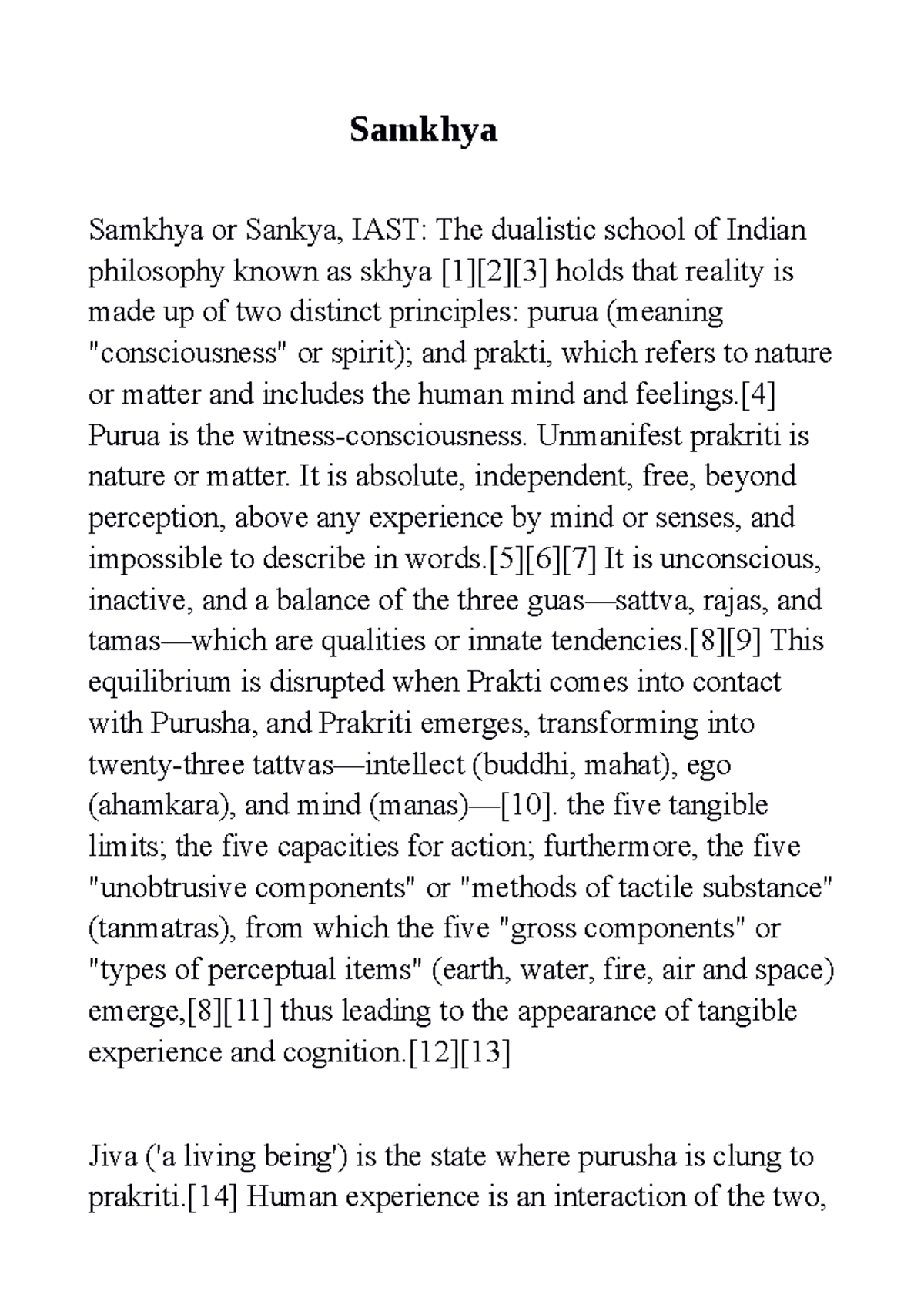 Samkhya - sathya seelan - Samkhya Samkhya or Sankya, IAST: The ...
