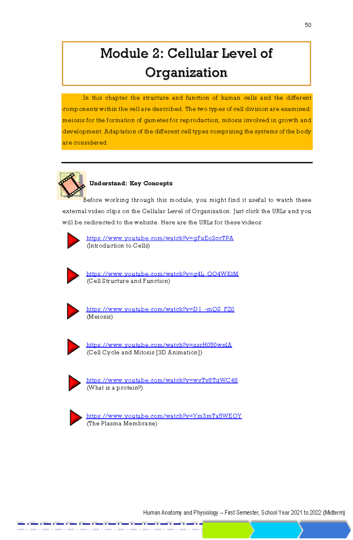 Cellular Level Module Introduction - 50 Human Anatomy and Physiology ...