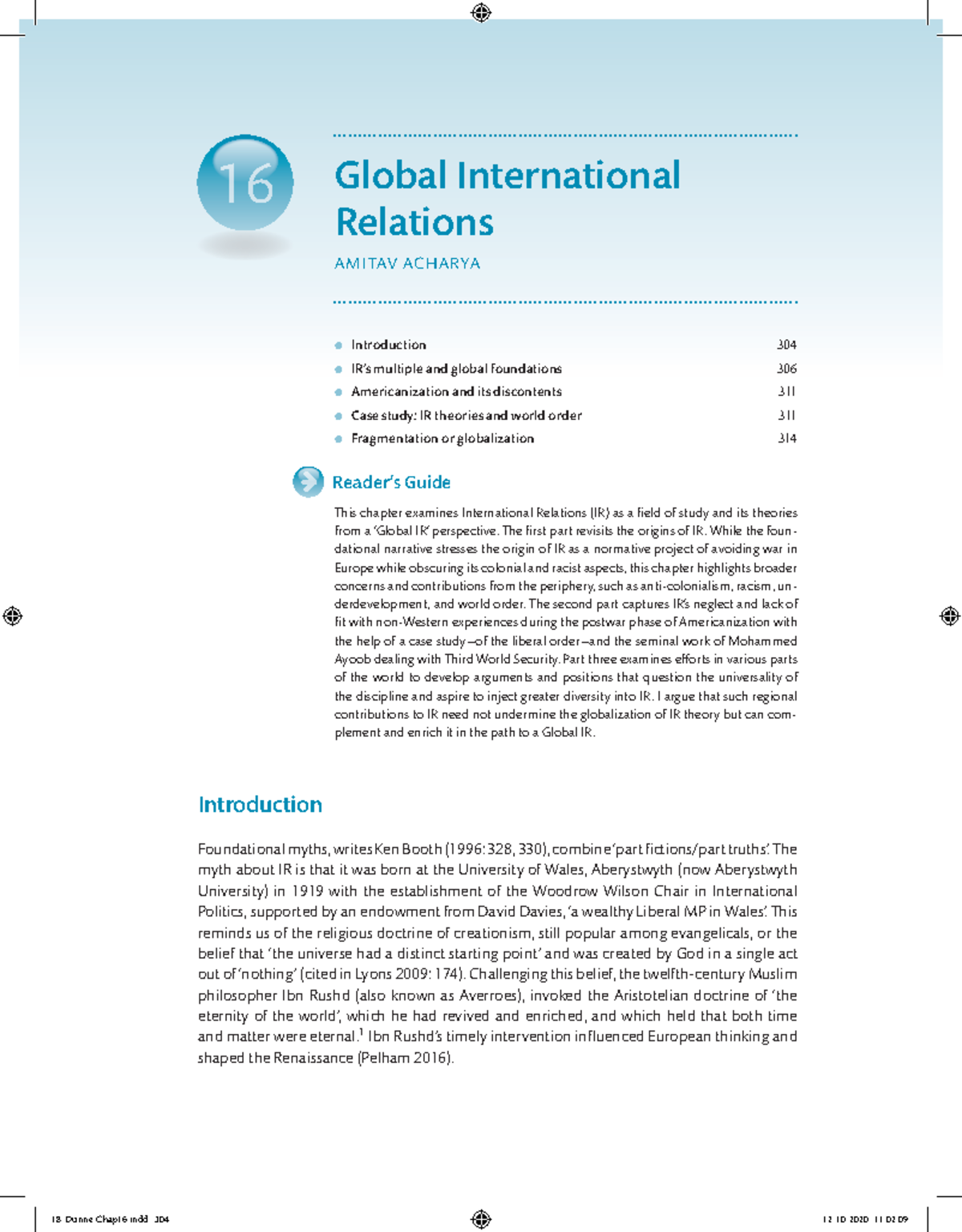 Acharya, Global International Relations, ch.16, Dunne, Kurki & Smith ...