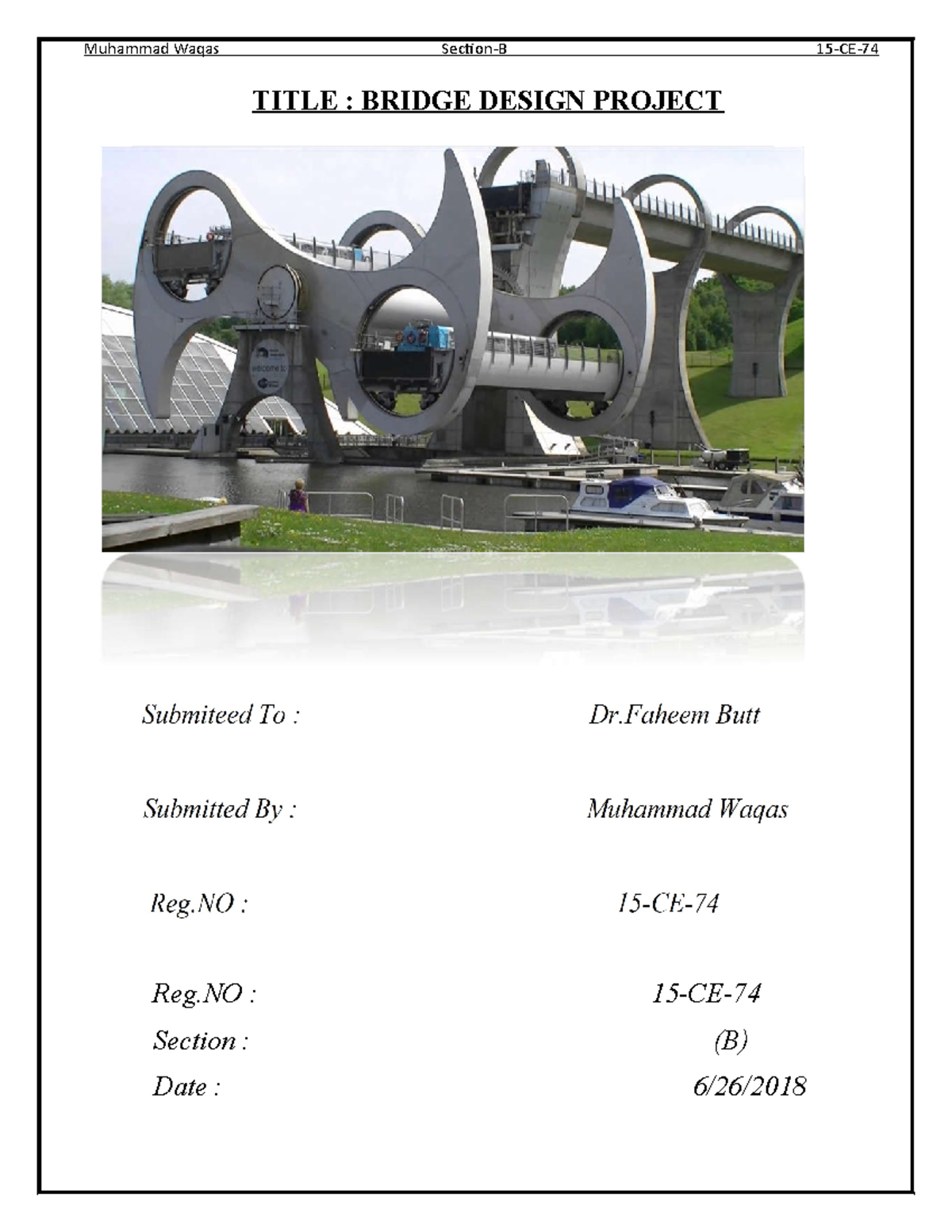 Bridge Design 74 - Everything is mentioned in task - TITLE : BRIDGE ...