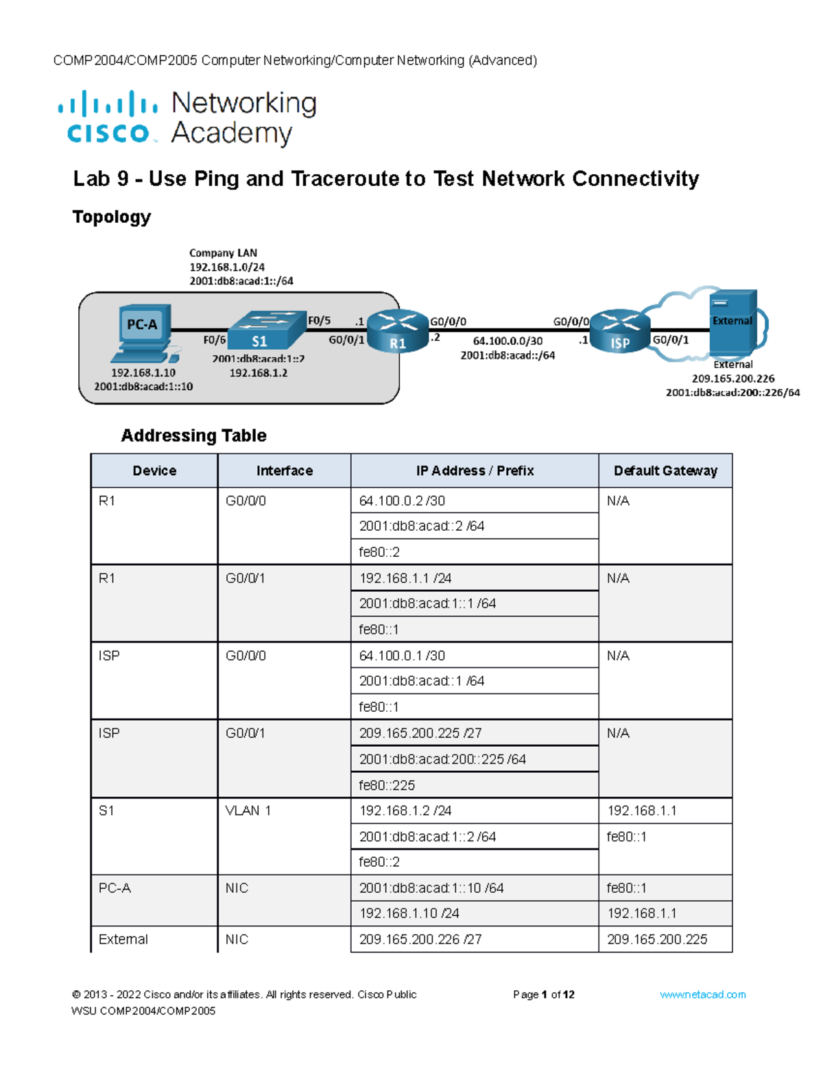 Lab9 CN22 - Lab9 Answers - COMP2004/COMP2005 Computer Networking/Computer Networking (Advanced ...