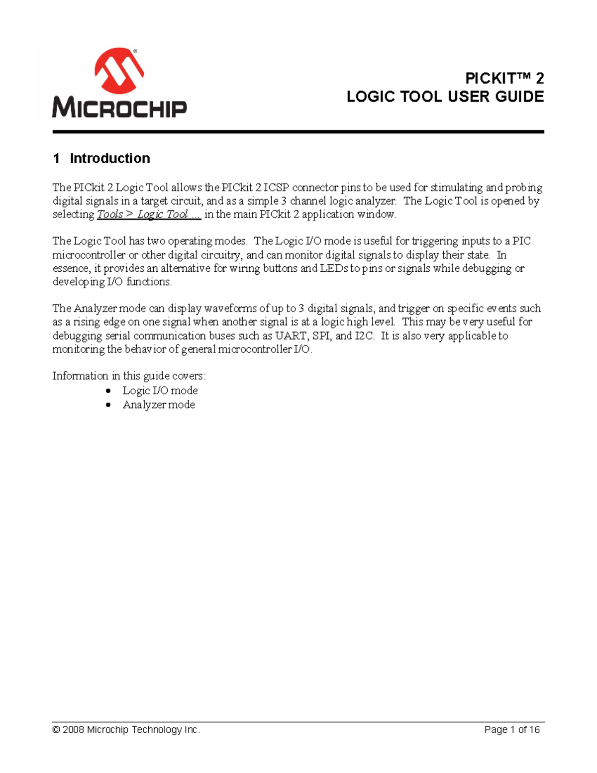 Logic Tool User Guide - học thêm - PICKIT™ 2 LOGIC TOOL USER GUIDE 1 ...