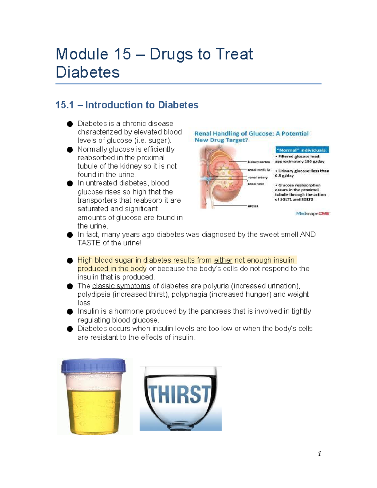 Module 15 Drugs to Treat Diabetes - Module 15 – Drugs to Treat Diabetes ...