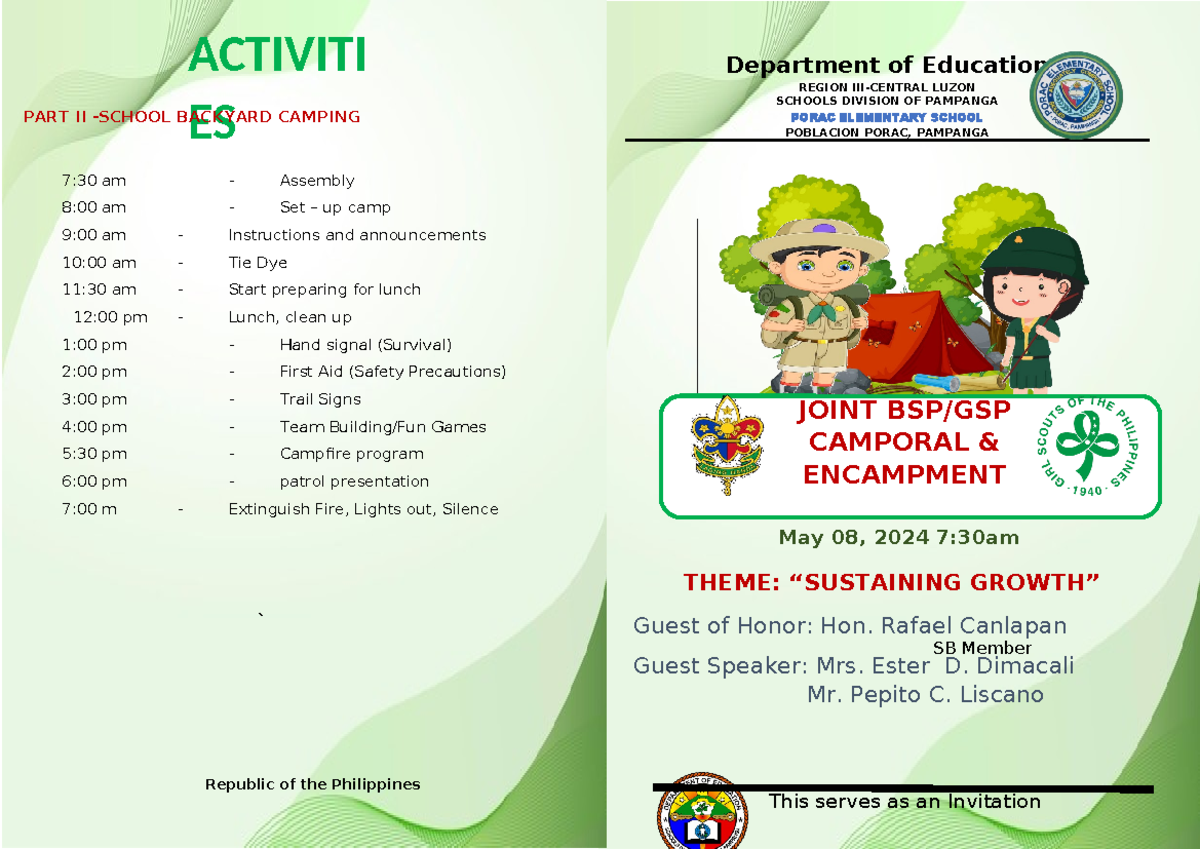BSP-Program - ` Republic of the Philippines Department of Education ...