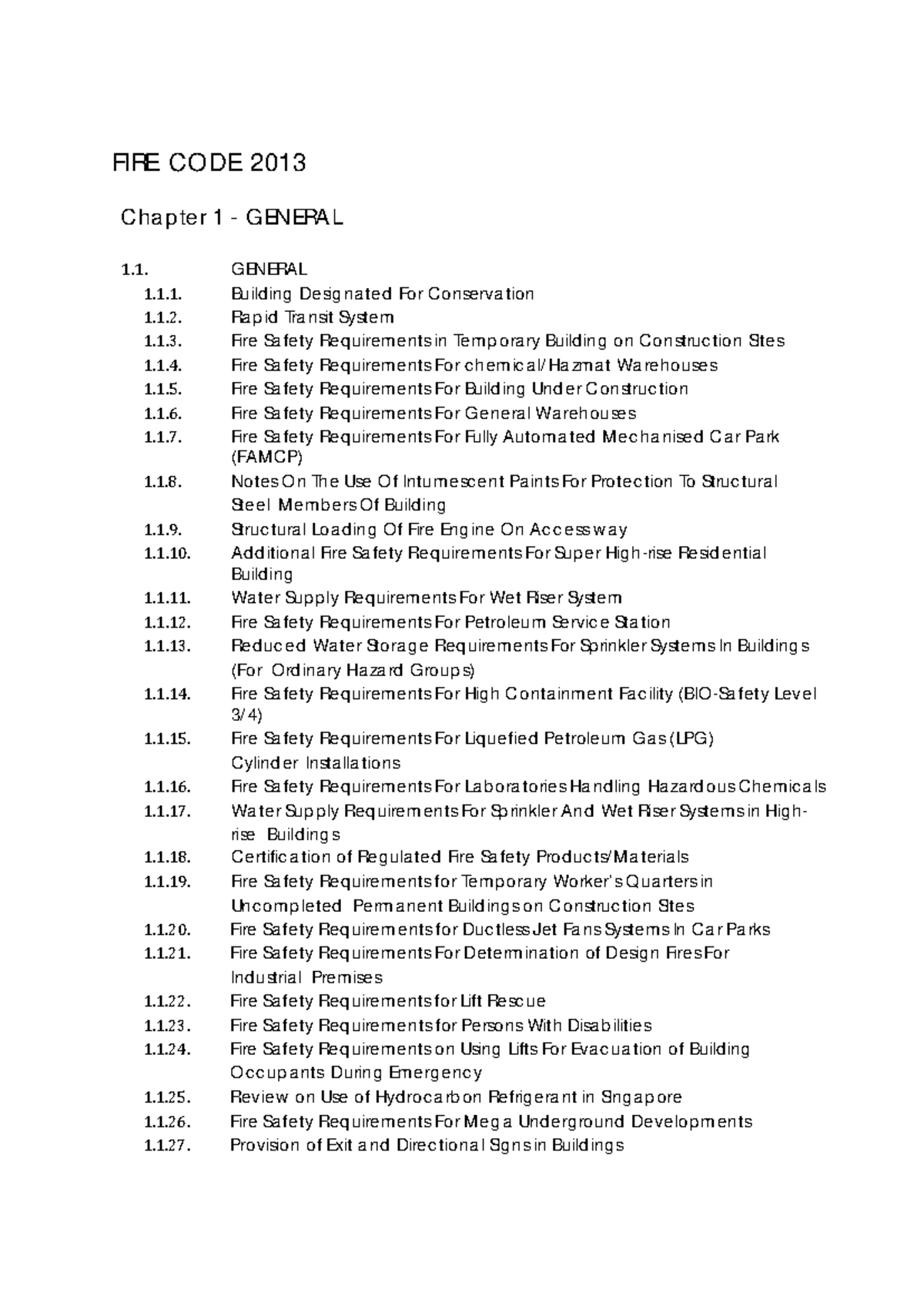 Fire Code 2013 Chpt 1 (Refer only Table 1.2A-Purpose Group) - FIRE C O ...
