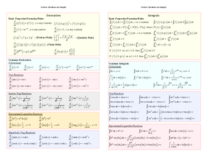 Revisionsheet - Calc 2 revision sheet - MAST Engineering Mathematics ...