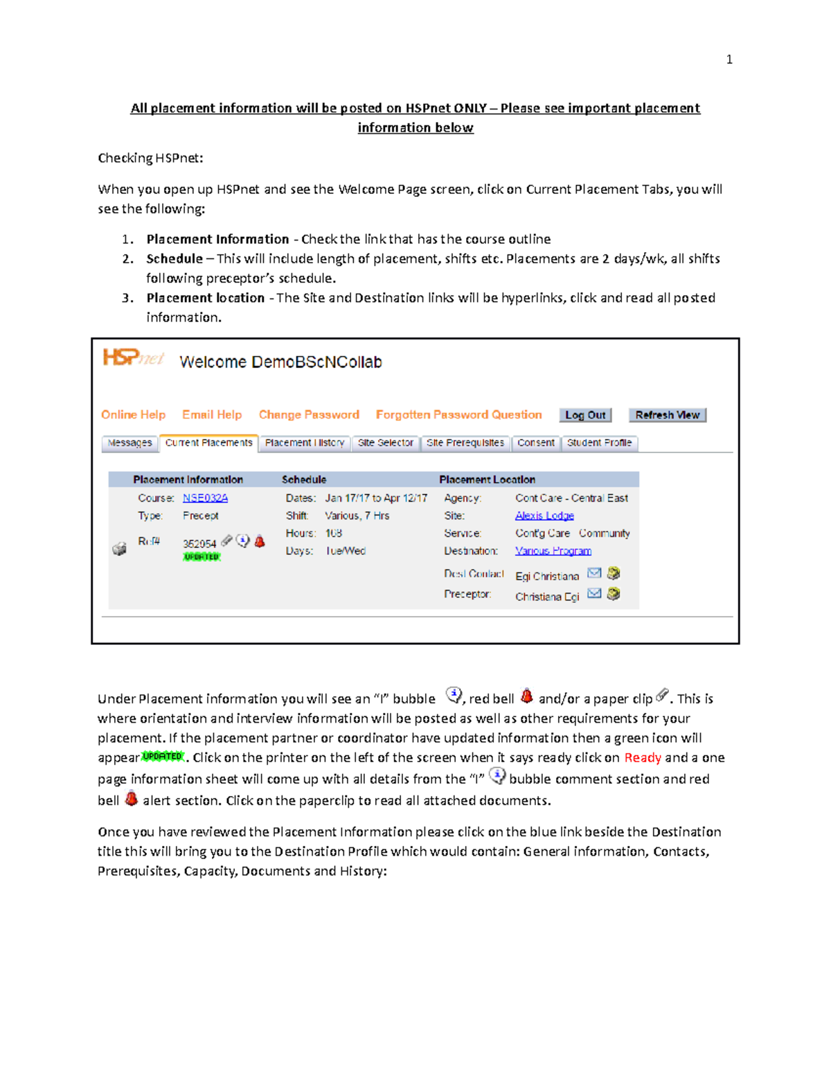 How to check for Placement information on HSPnet - All placement ...