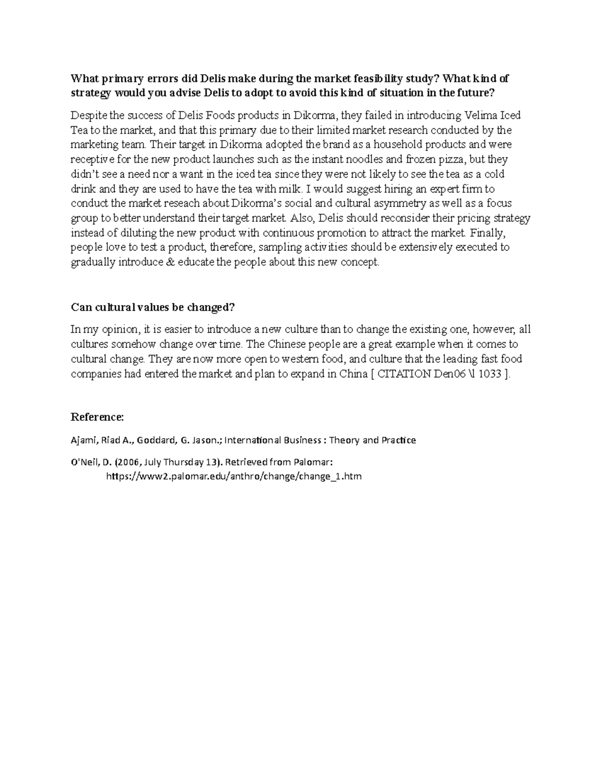 Module 2 Case Discussion - Case Study 9.1 Delis Foods Corporation ...