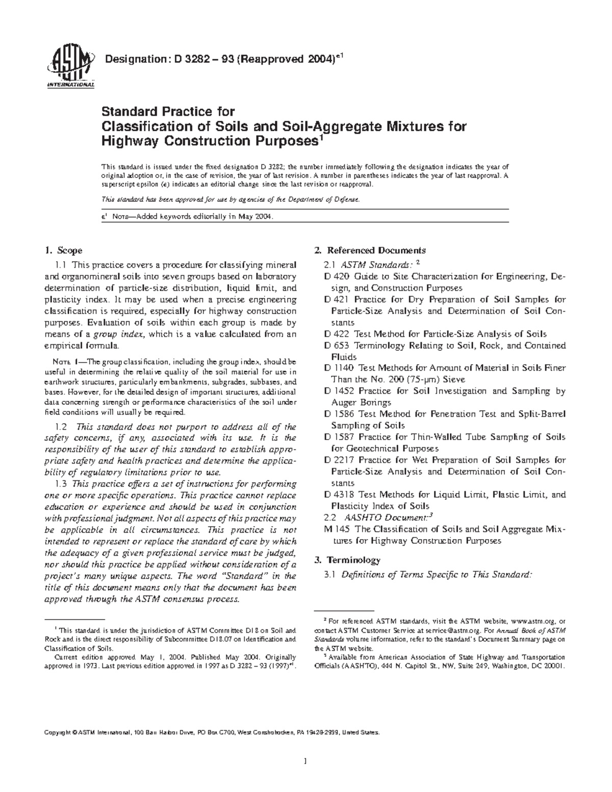 ASTM d 3282 - 93 r04 rdmyodi - Designation: D 3282 – 93 (Reapproved ...