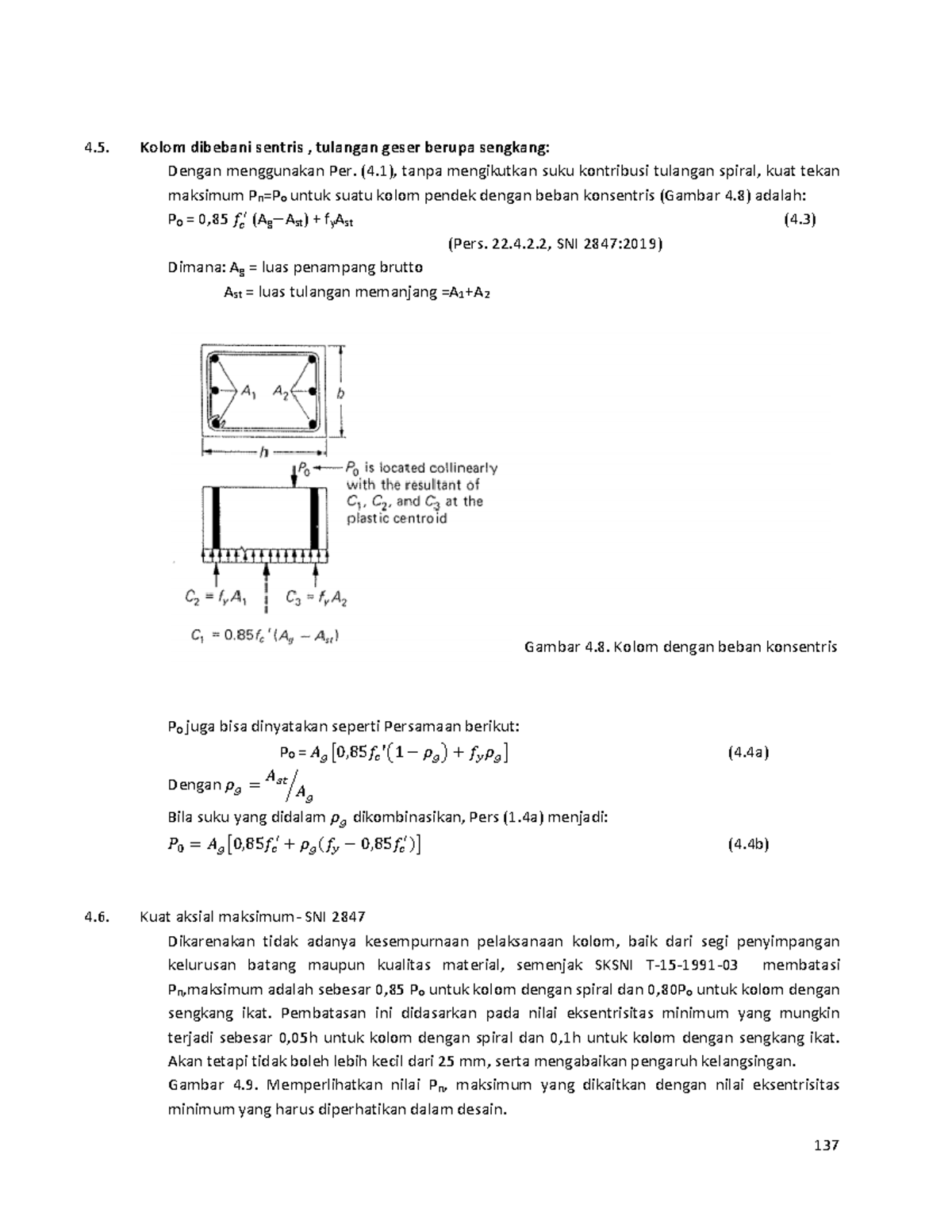 Kolom Dibebani Sentris Tulangan Geser Berupa Sengkang Kolom Dibebani Sentris Tulangan Geser