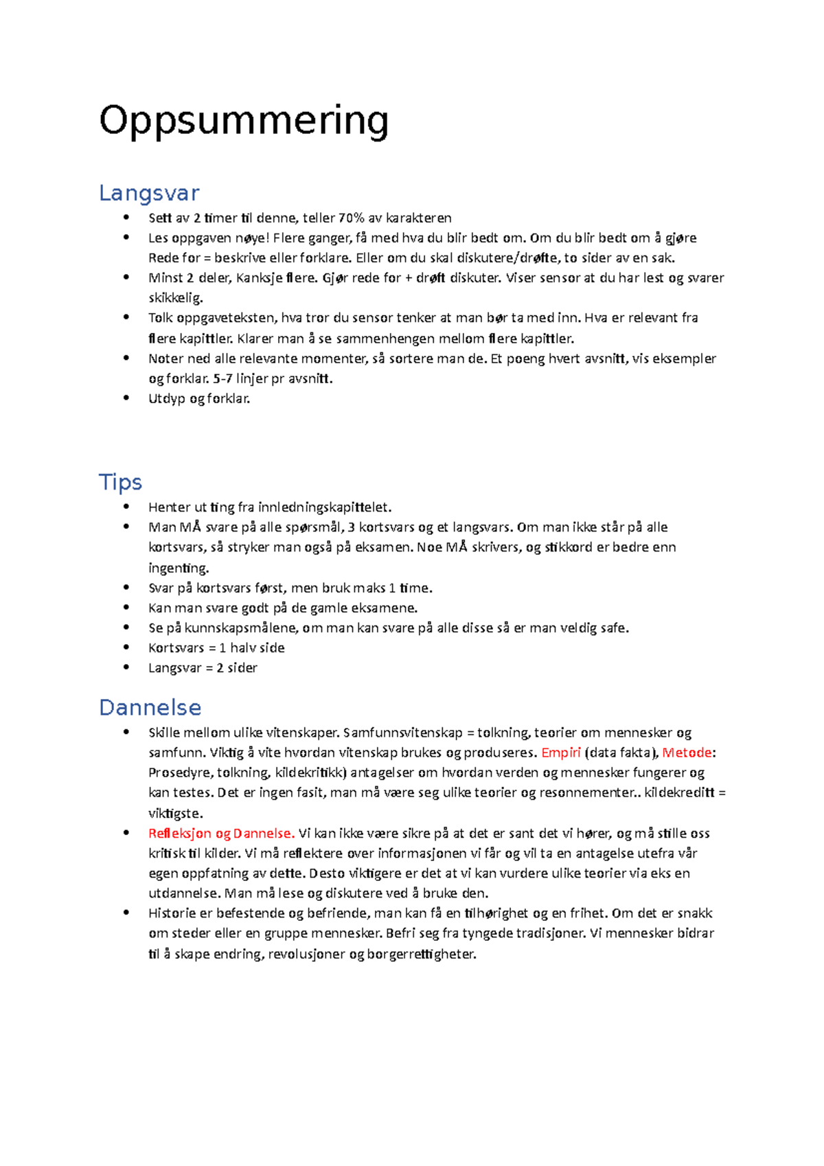 Notater webinar - Oppsummering Langsvar Sett av 2 timer til denne ...