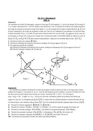 TD-Géométrie des masses - Mécanique du solide Géométrie des masses ...