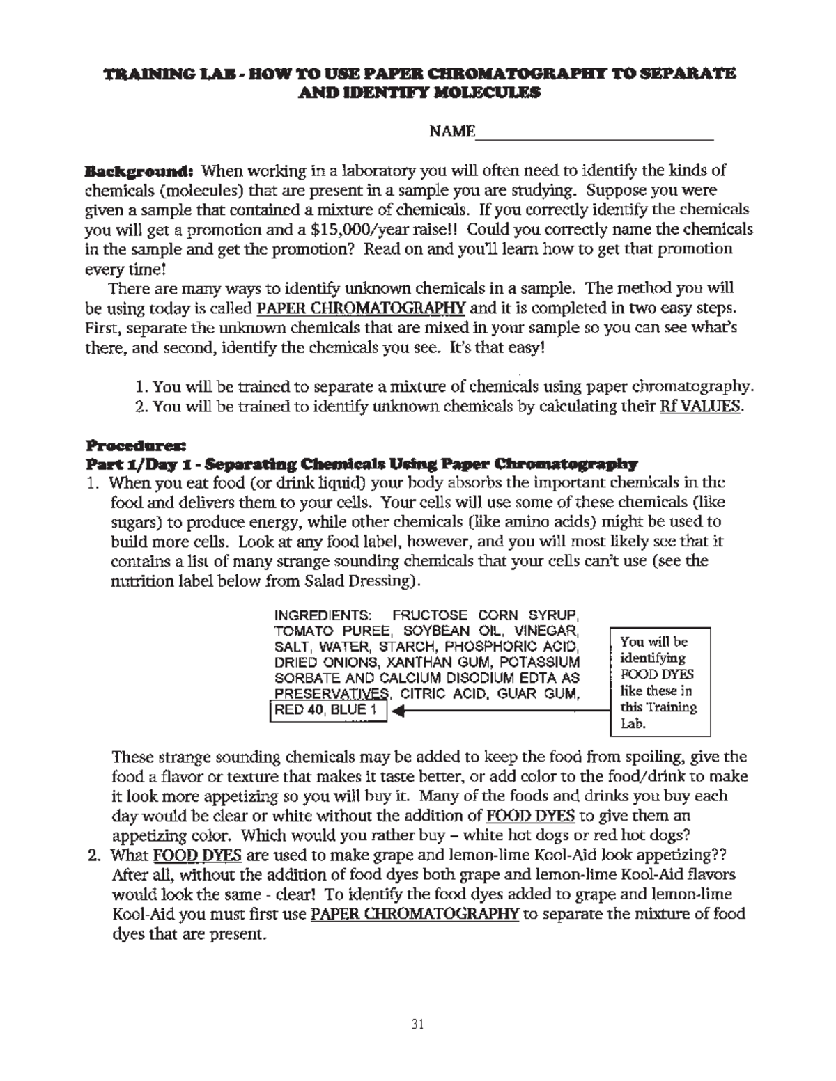 Training lab-chromatography - SPBT - Studocu