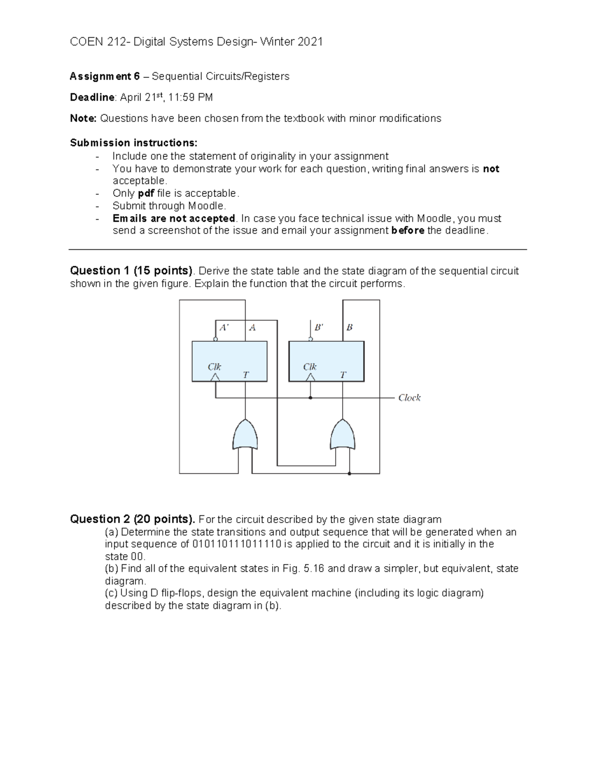 Assignment 1 to 6 and Lab Reports 1 to 4 - COEN 212 - Concordia - Studocu