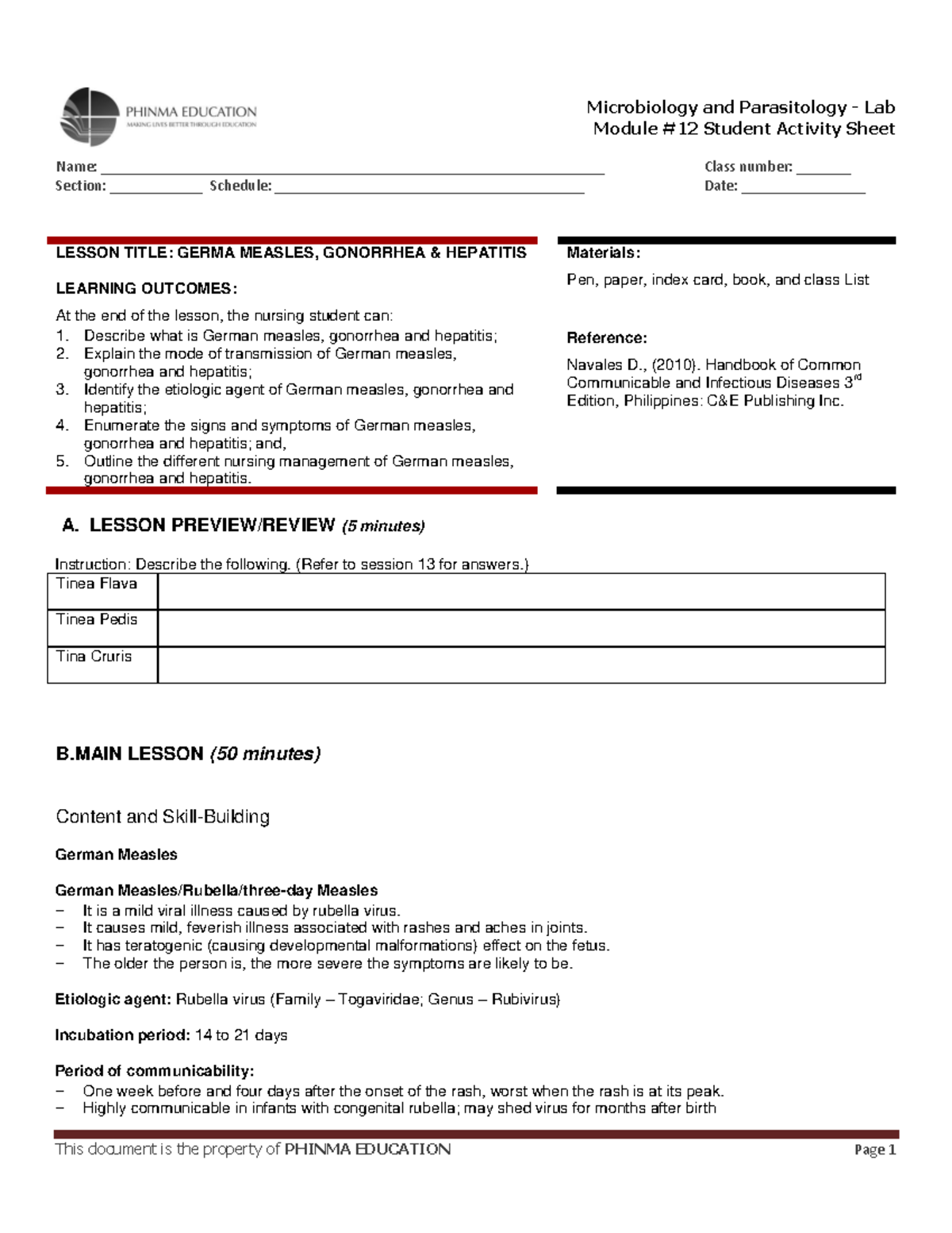 HES032 Lab Session #12 - Module #12 Student Activity Sheet Name: - Studocu