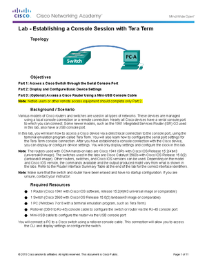 10.4.4 Lab - Build a Switch and Router Network - Topology Addressing Table Device Interface IP ...