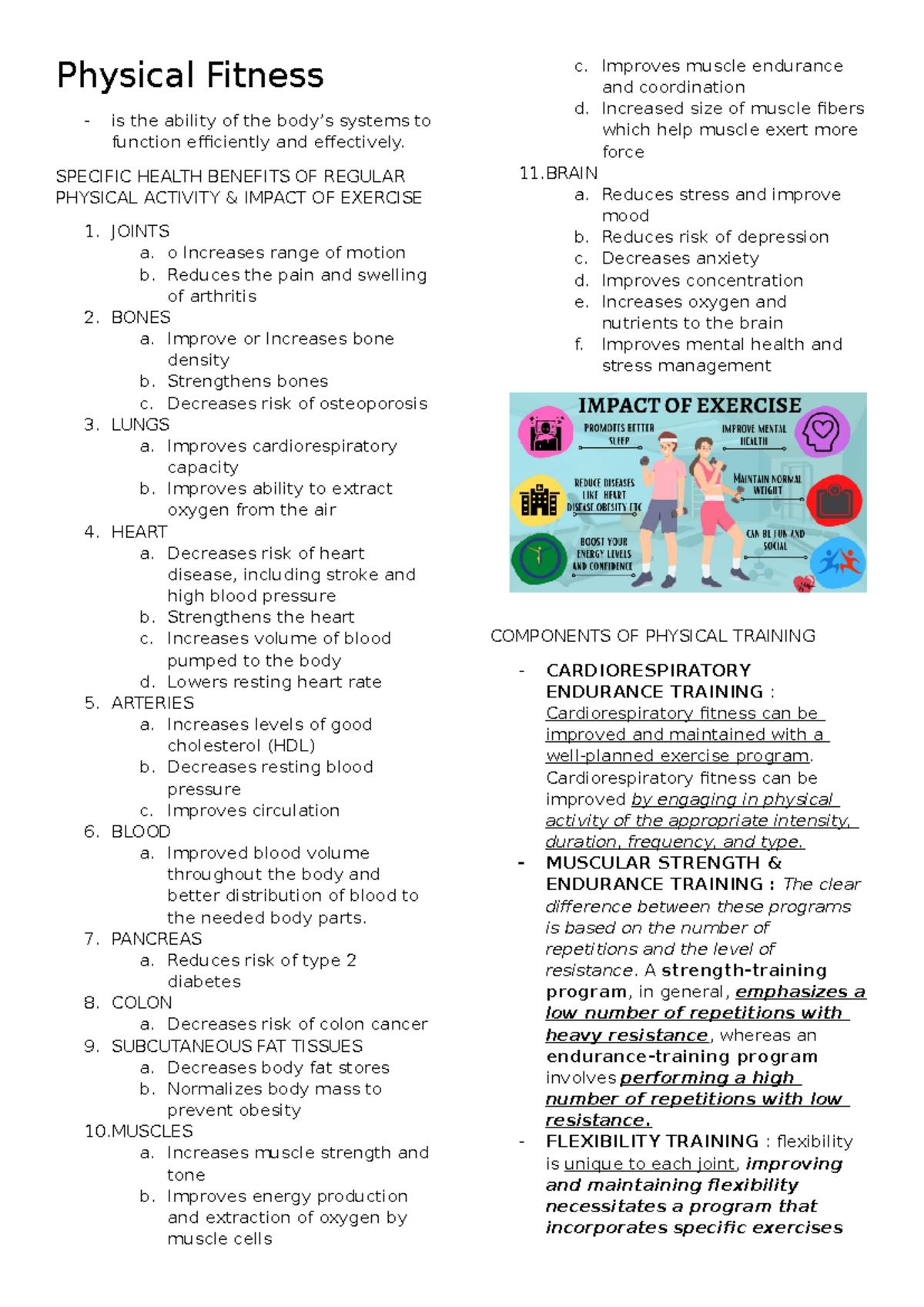 PE02 - Physical Fitness is the ability of the body’s systems to ...