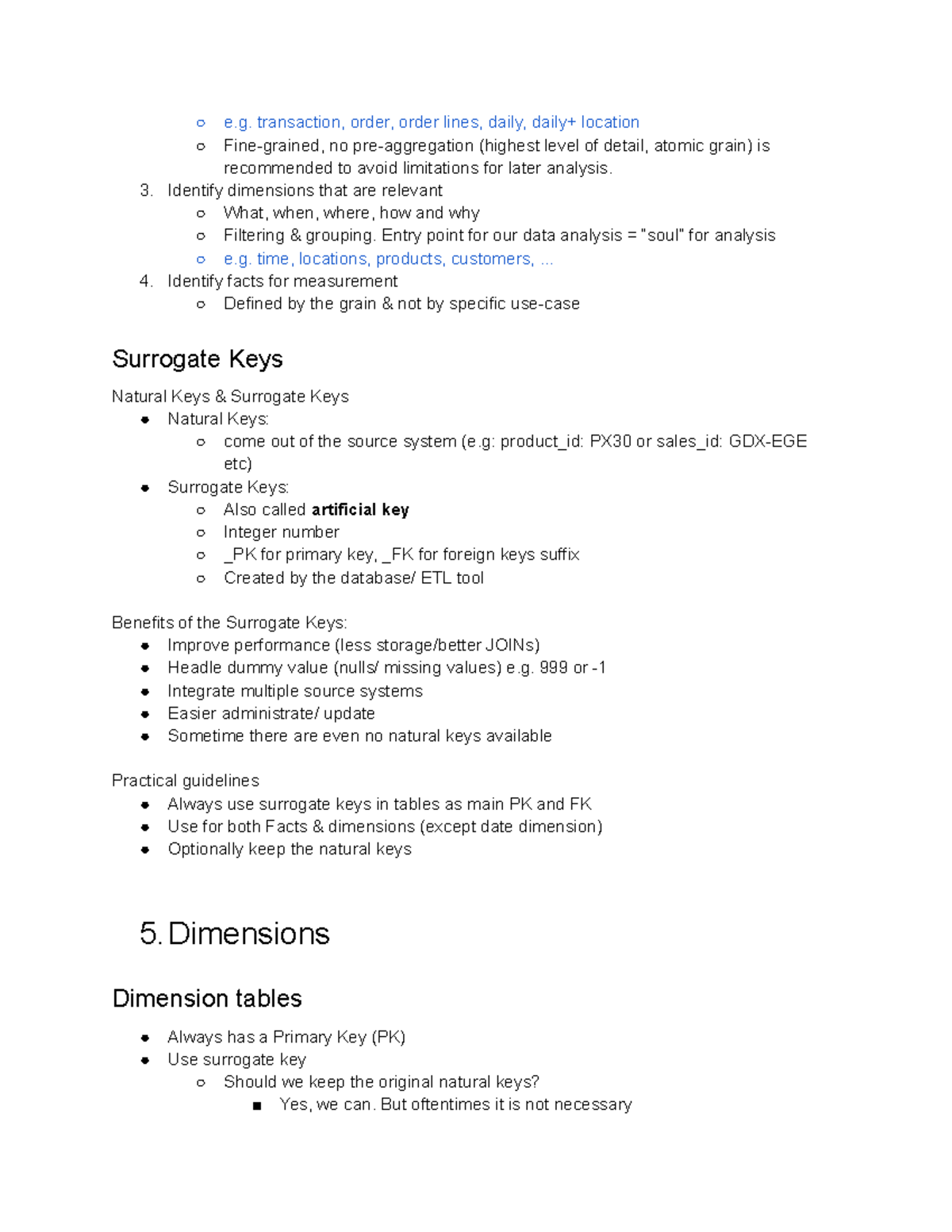 Data Warehouse ETL Note 008 - e. transaction, order, order lines, daily, daily+ location - Studocu