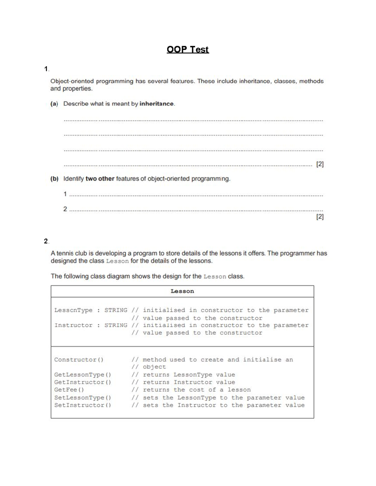OOP WS1 - Practices - Computer Programing (Java-1) - OOP Test 1. 2. 3 ...