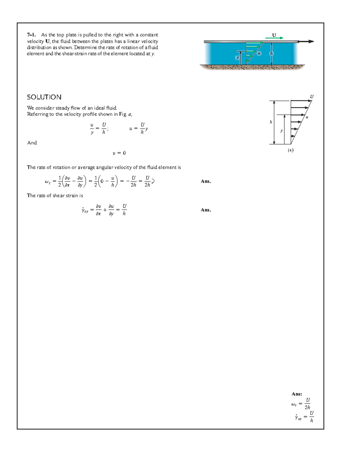 Differential Fluid Flow - 7–1. As the top plate is pulled to the right ...