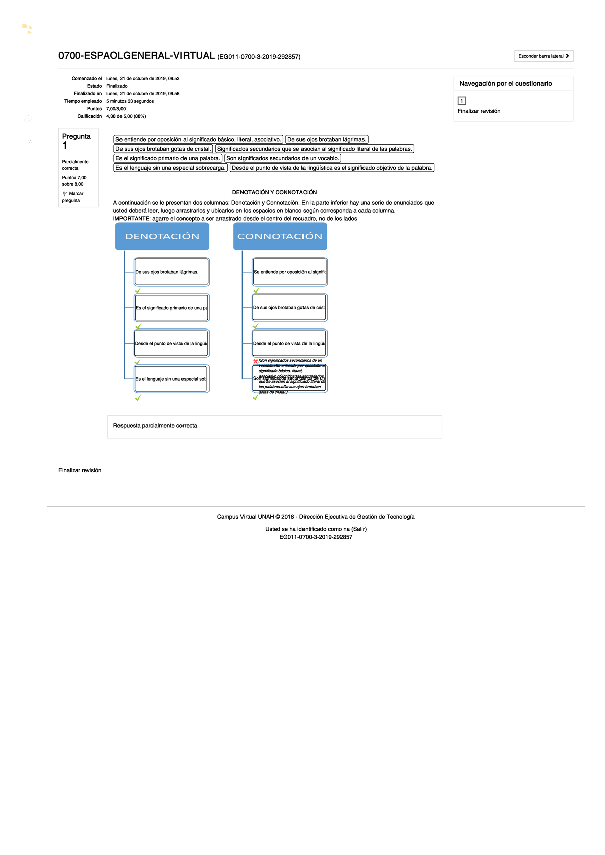 Actividad 6 - Arrastrar y soltar Español Unah - Español General - UNAH ...