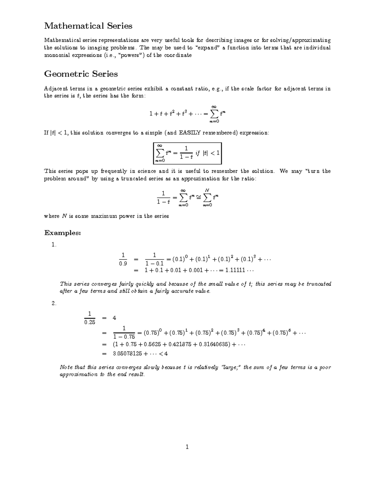 Series you should know - Mathematical Series Mathematical series ...