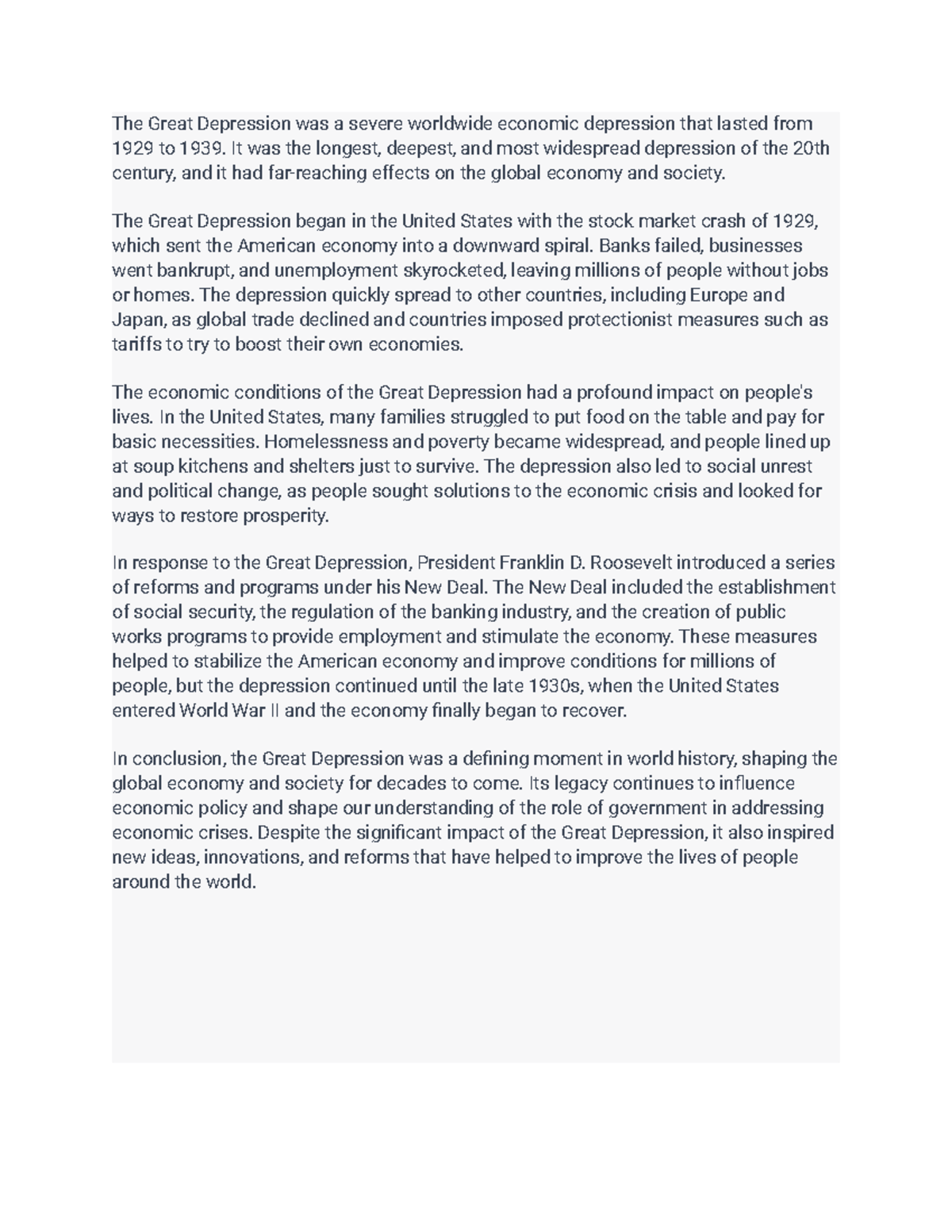 The Great Depression - It was the longest, deepest, and most widespread ...