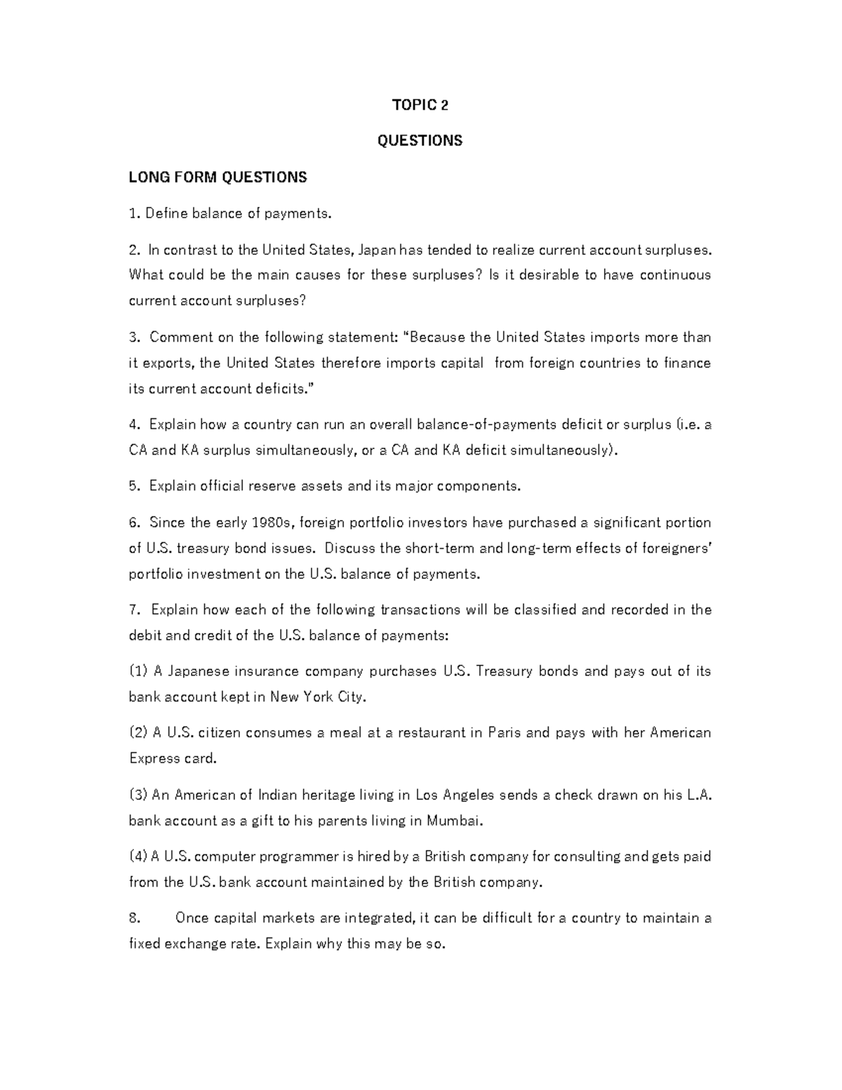 Topic 2 Questions - pretty good - TOPIC 2 QUESTIONS LONG FORM QUESTIONS ...