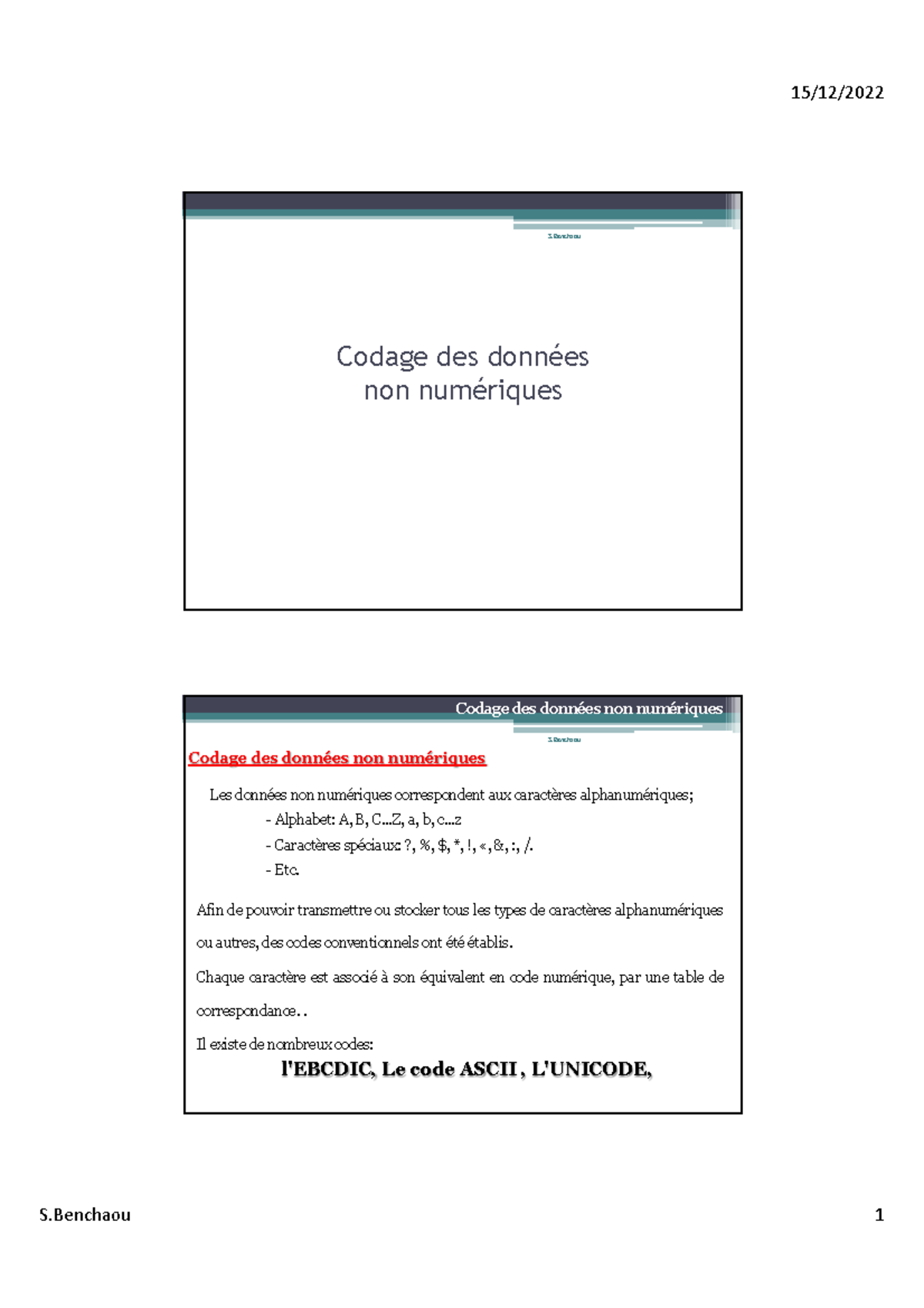 Cours informatique de base - partie 2 - Codage des données non ...